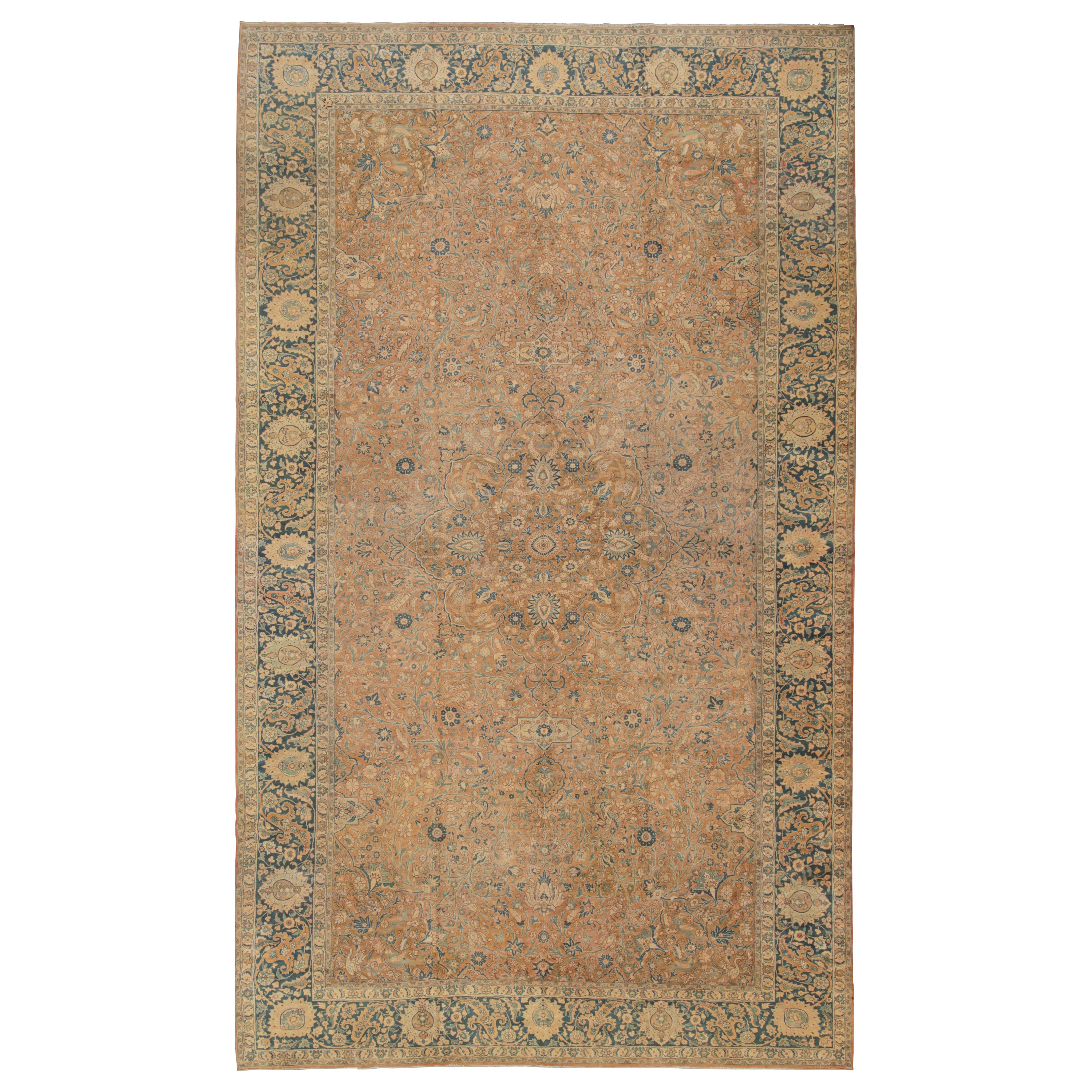 Oversized Antique Persian Tabriz Rug with Floral Patterns, from Rug and ...