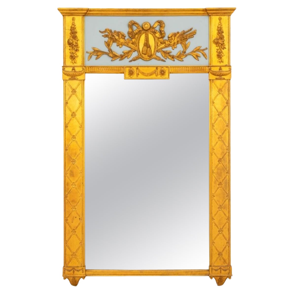 Italian Neoclassical Style Trumeau Mirror For Sale at 1stDibs