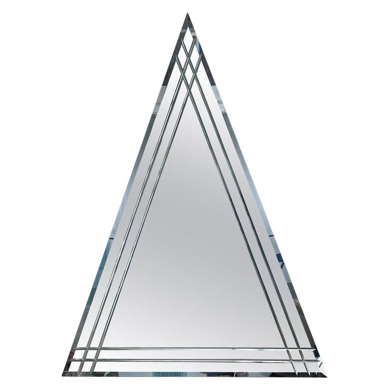 American Walnut Wall Mirror with Rounded Triangular Shape For Sale at ...