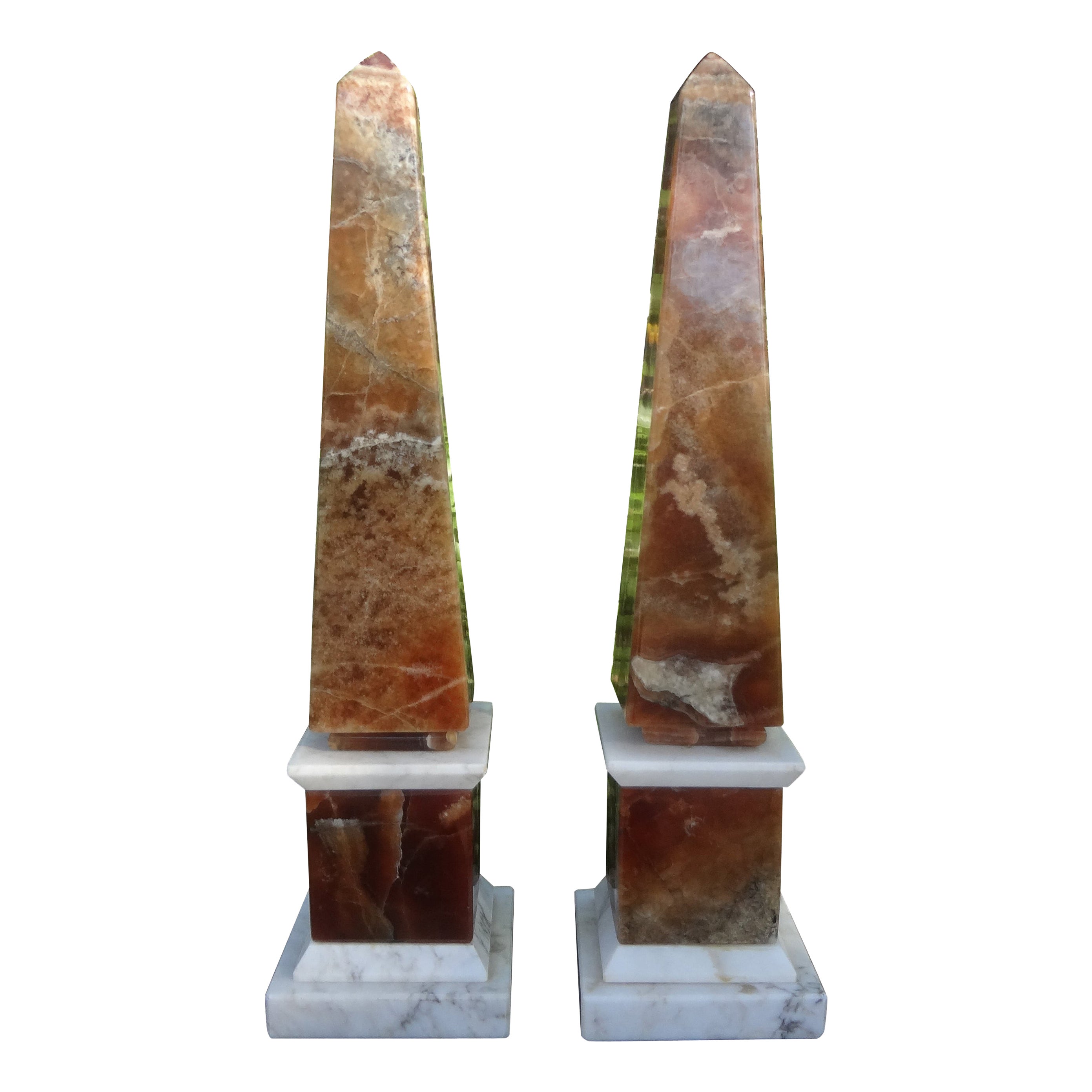 Pair of Black Marble Obelisks For Sale at 1stDibs