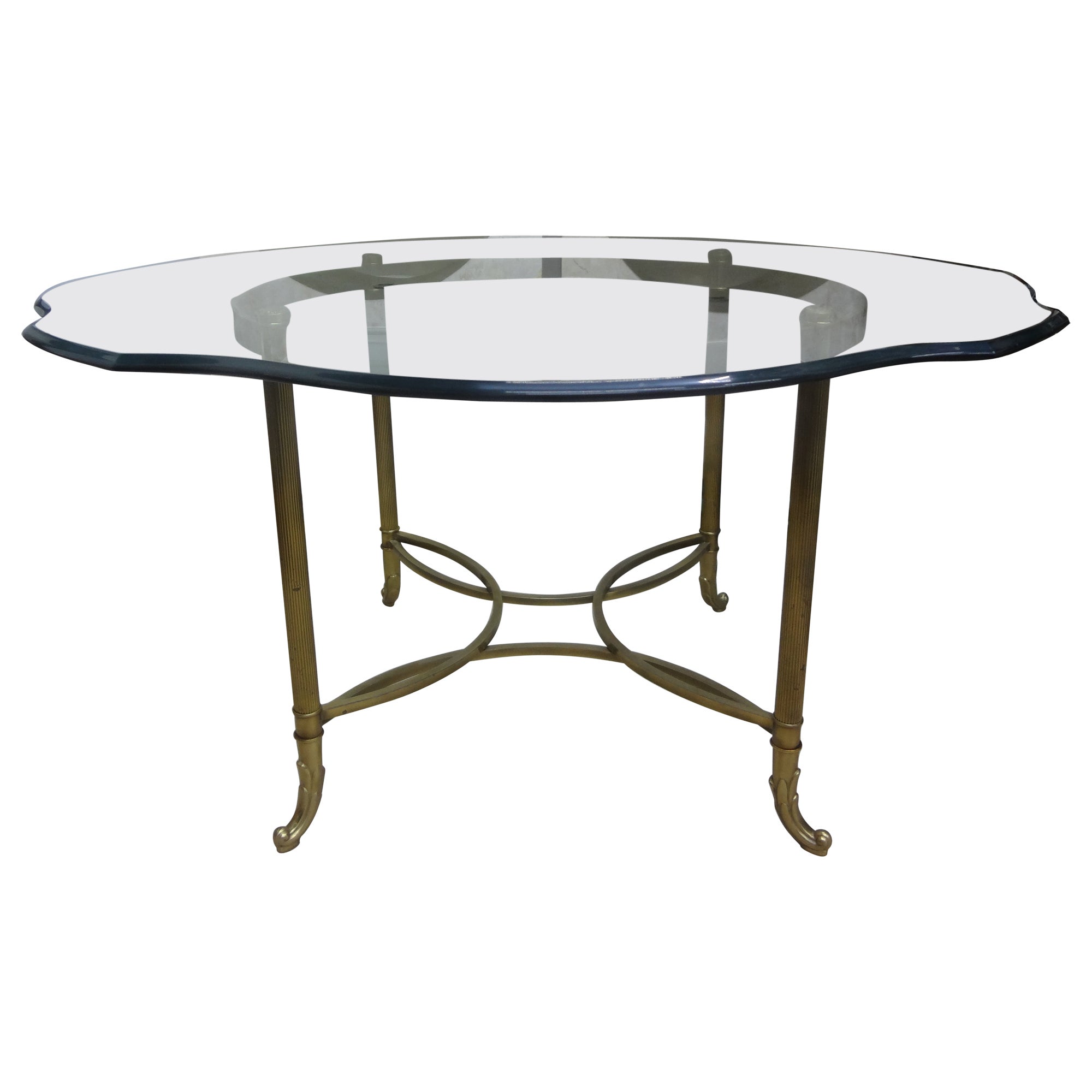 Italian Hollywood Regency Brass Center Table Or Dining Table For Sale ...