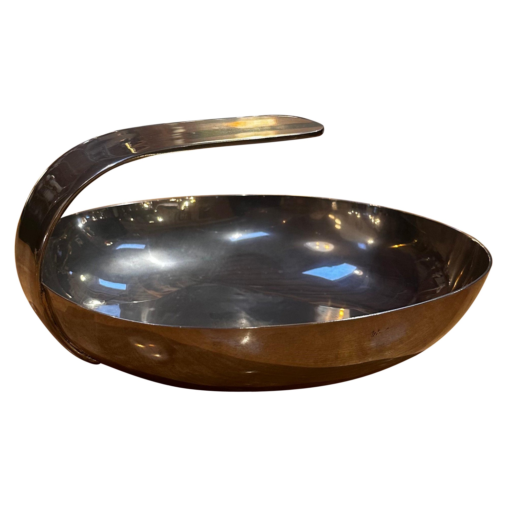 Vintage Decortive Silver Center Bowl by Sabbatini For Sale at 1stDibs