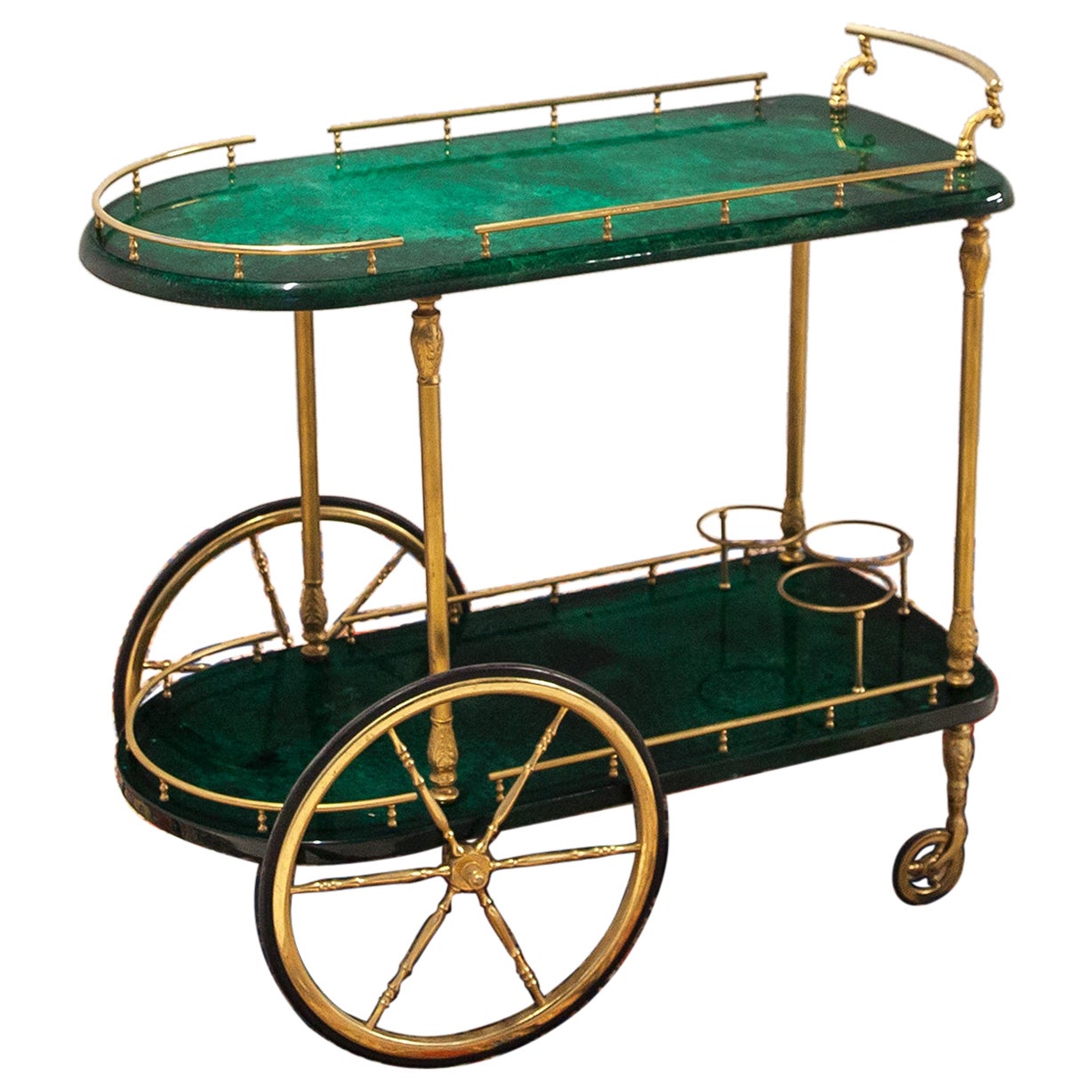 Rare Aldo Tura Red Goatskin Pipe Bar Cart 1960s For Sale at 1stDibs ...