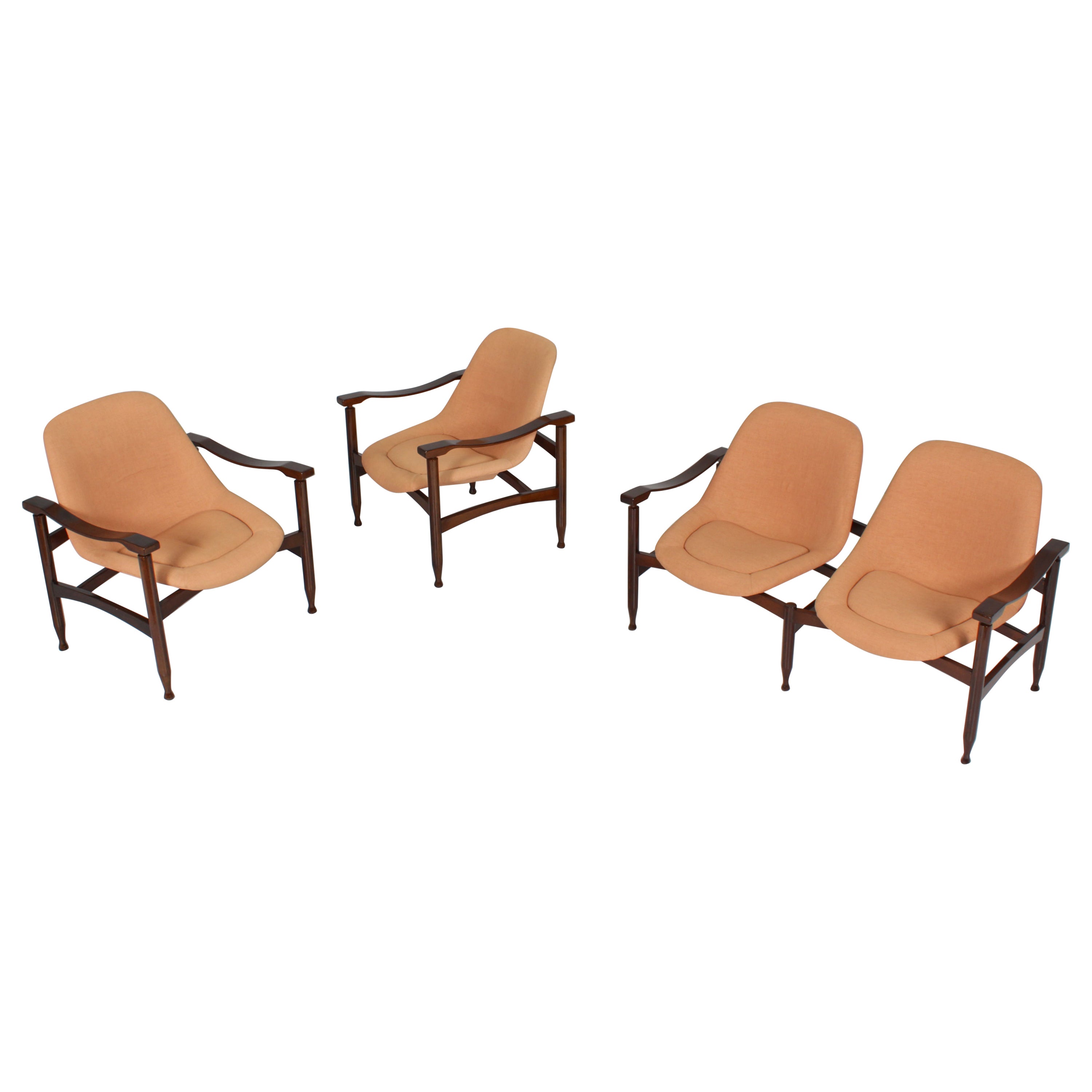 Mid-Century Busnelli Export Set of 2 Armchair + Two Seat Sofa Italy 50s ...