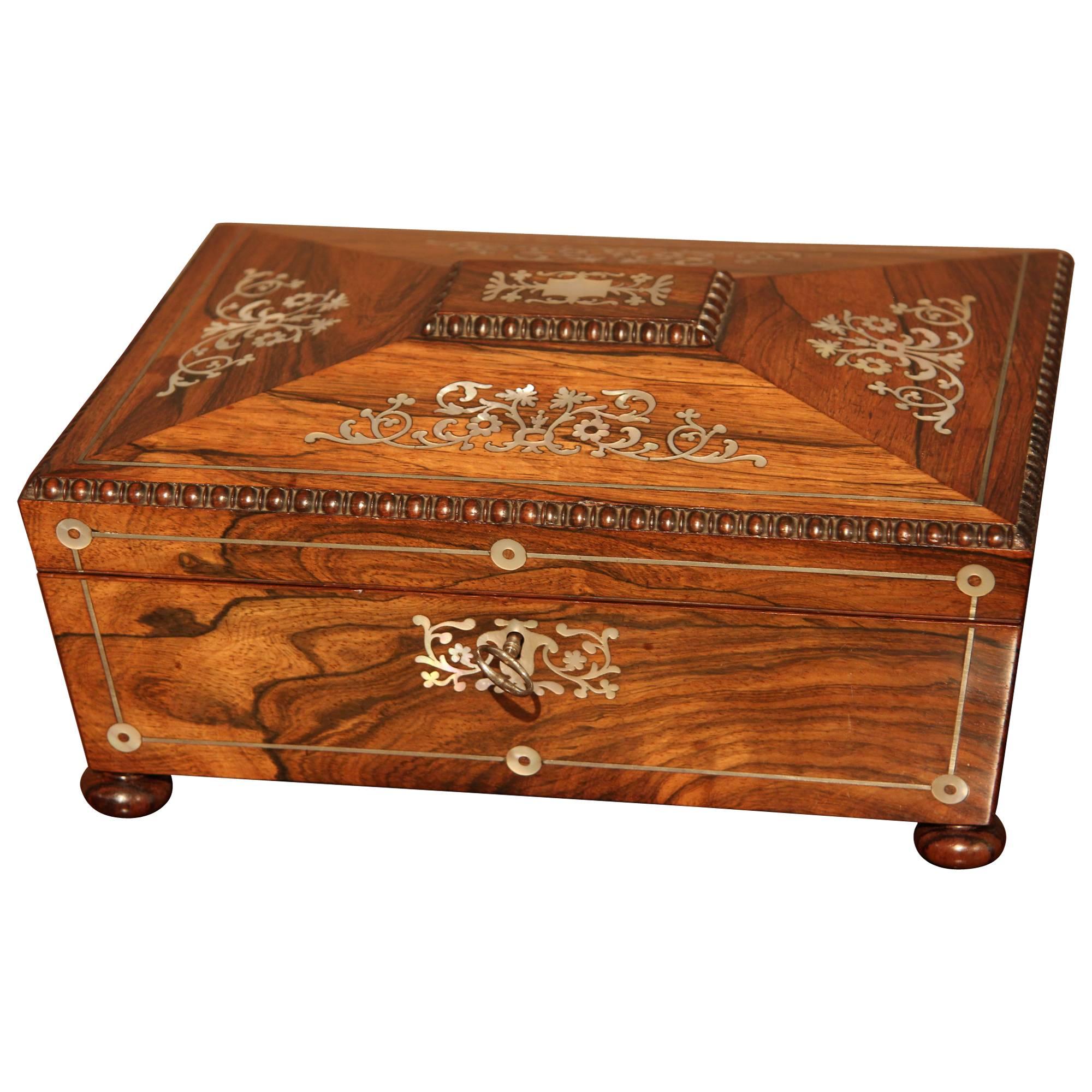 Victorian Rosewood Sewing, Work Box with Mother of Pearl, circa 1860 at ...