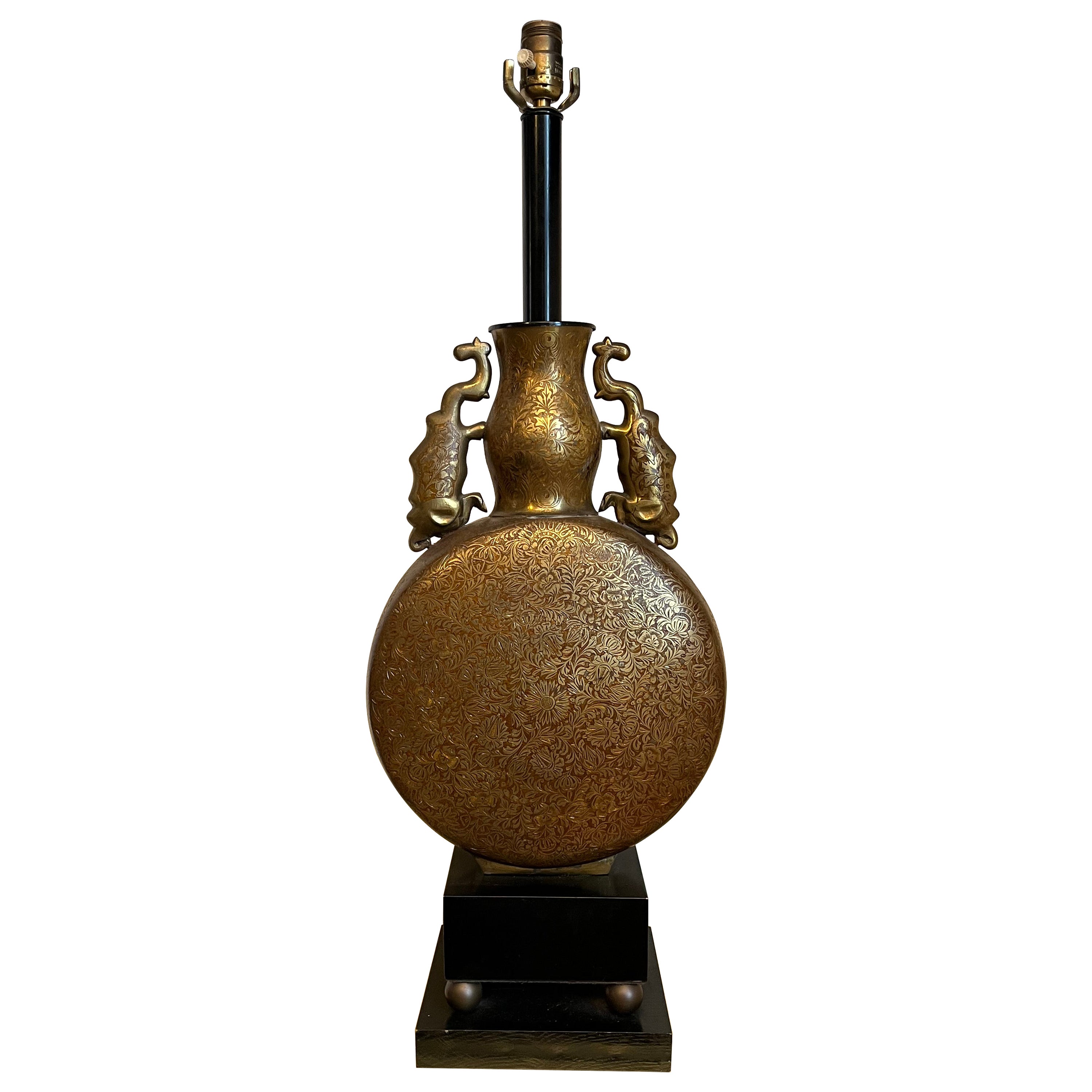 Mid-Century Bronze Lamp Elephant Handle James Mont style lamp For Sale ...