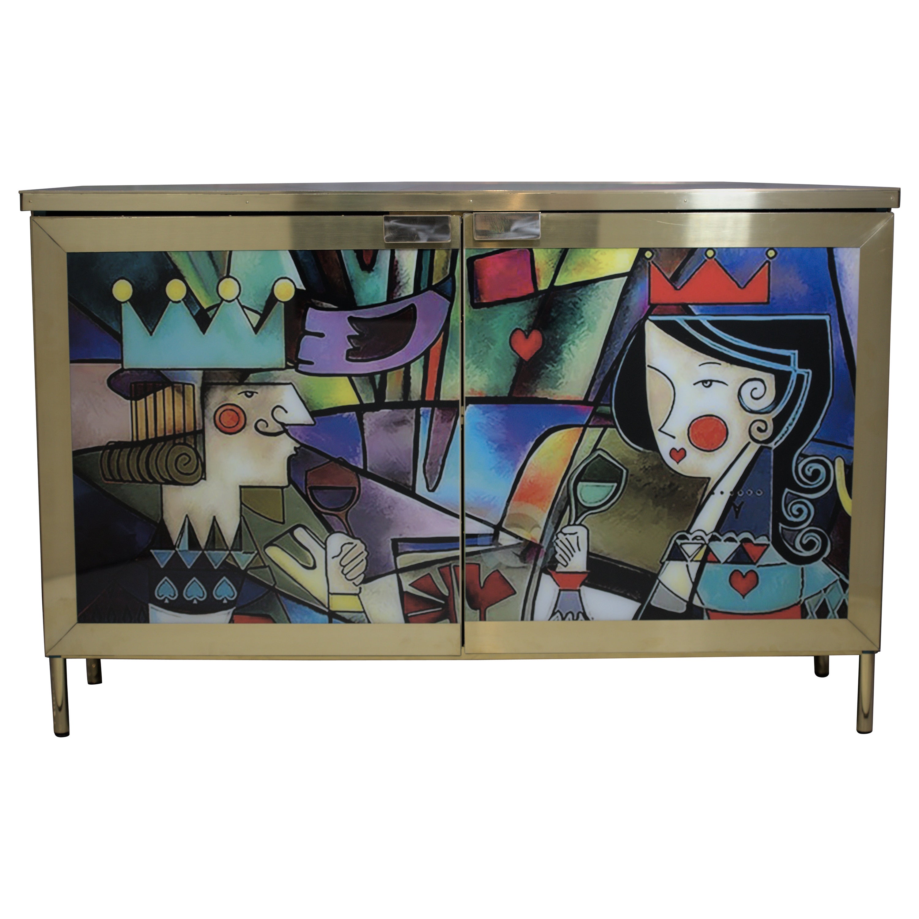 Credenza due ante raffiguranti "Sei tu il mio Re, sei tu la mia regina" Picasso For Sale at 1stDibs