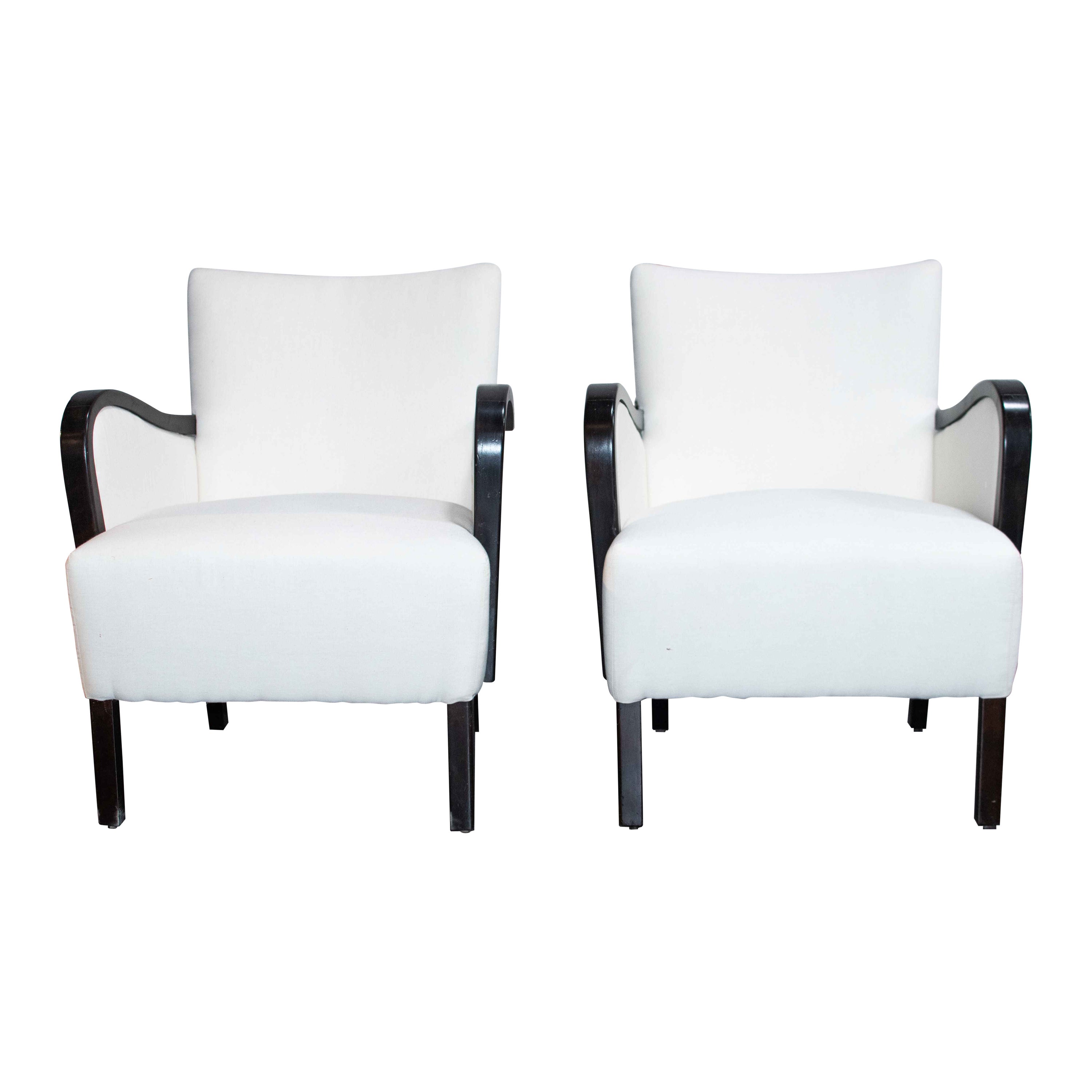 Pair of Swedish Art Moderne Lounge Chairs - COM Ready For Sale at 1stDibs