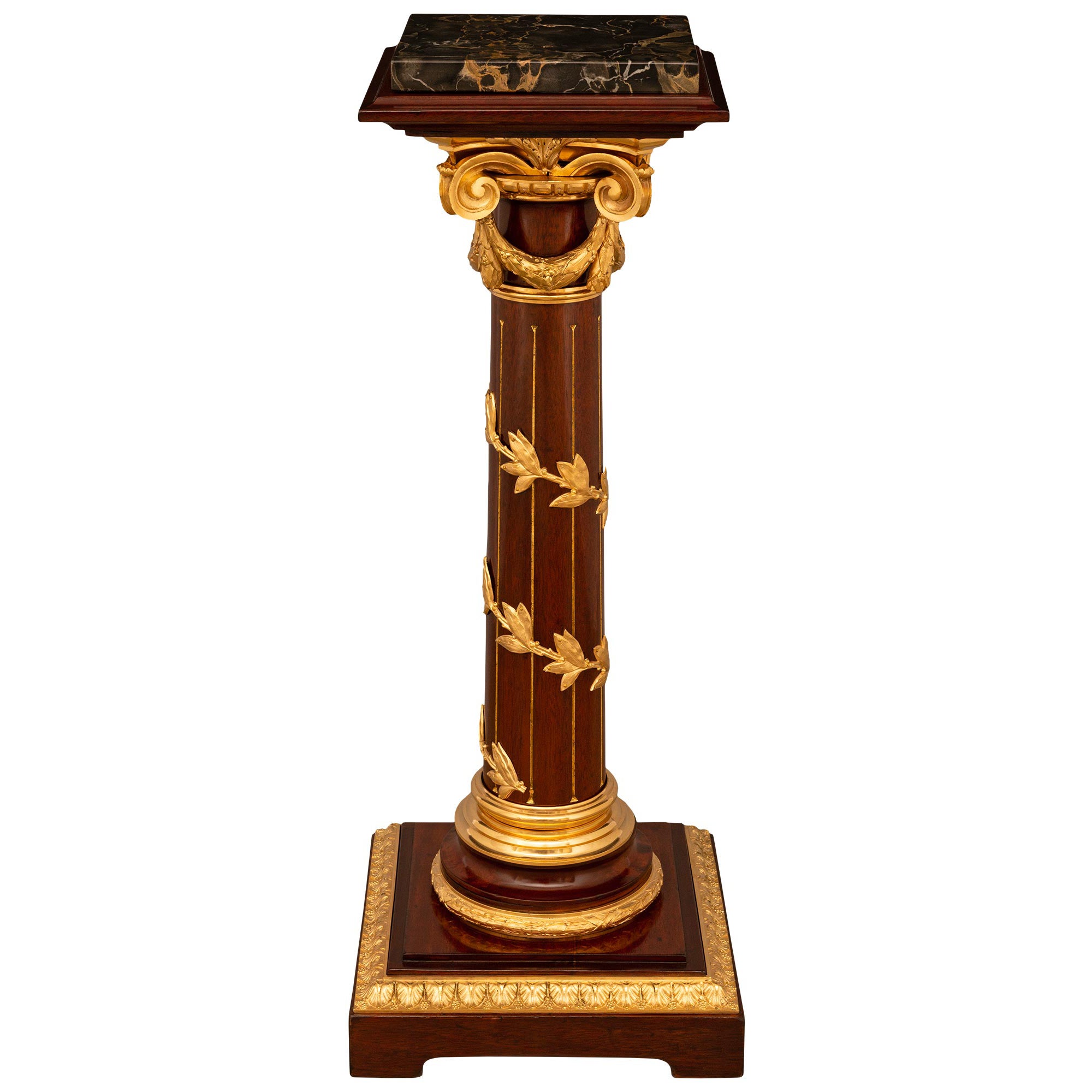French 19th c. Neo-Classical St. Mahogany, Ormolu, and Portoro Marble ...