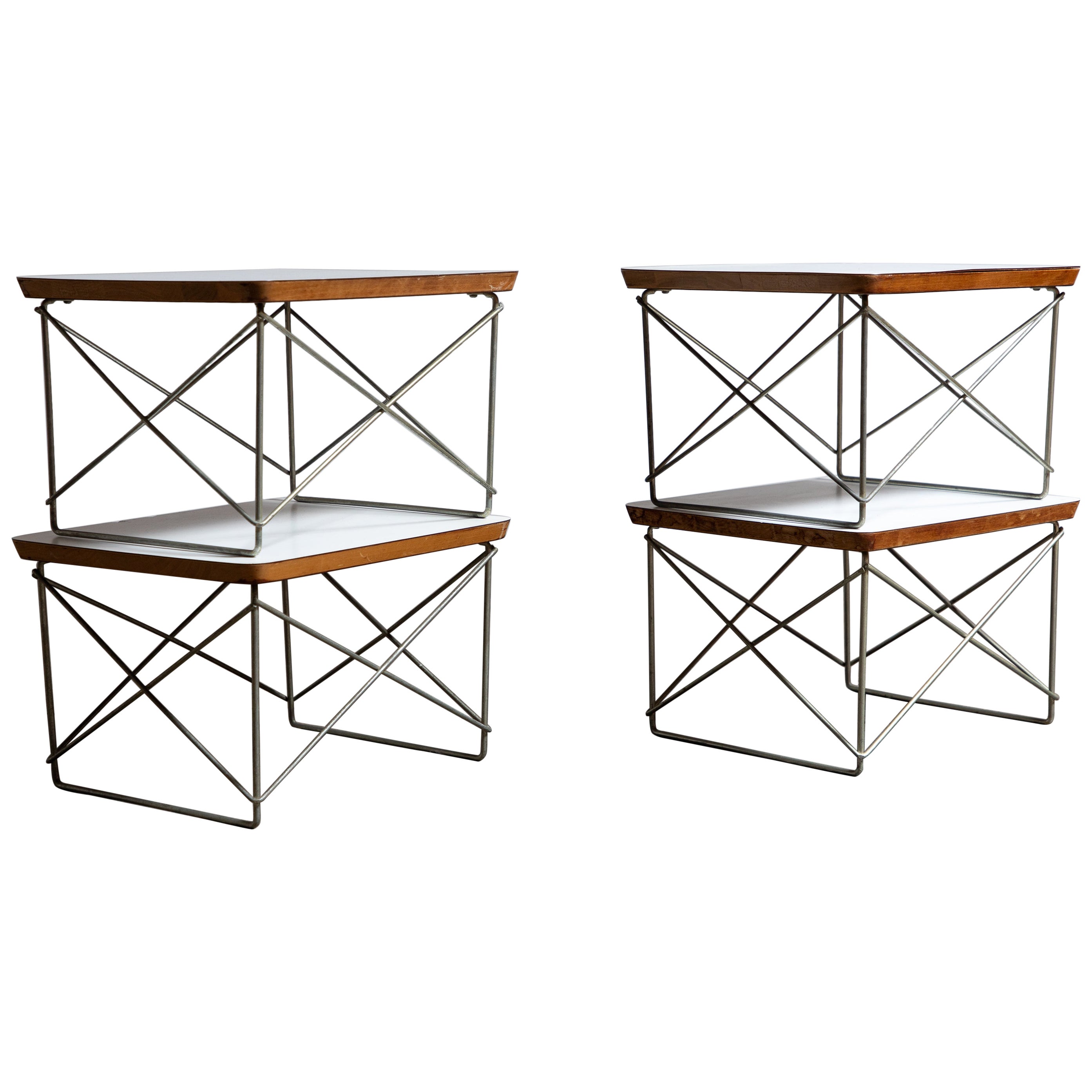 Vintage Eames for Herman Miller LTR Low Side Tables with White Top For ...