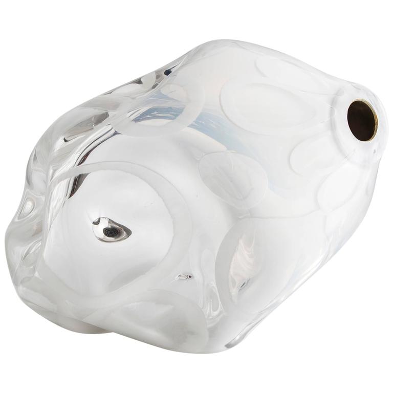 Unique Dented Murrine Vessel in Handblown Glass by Jeff Zimmerman, 2015 ...