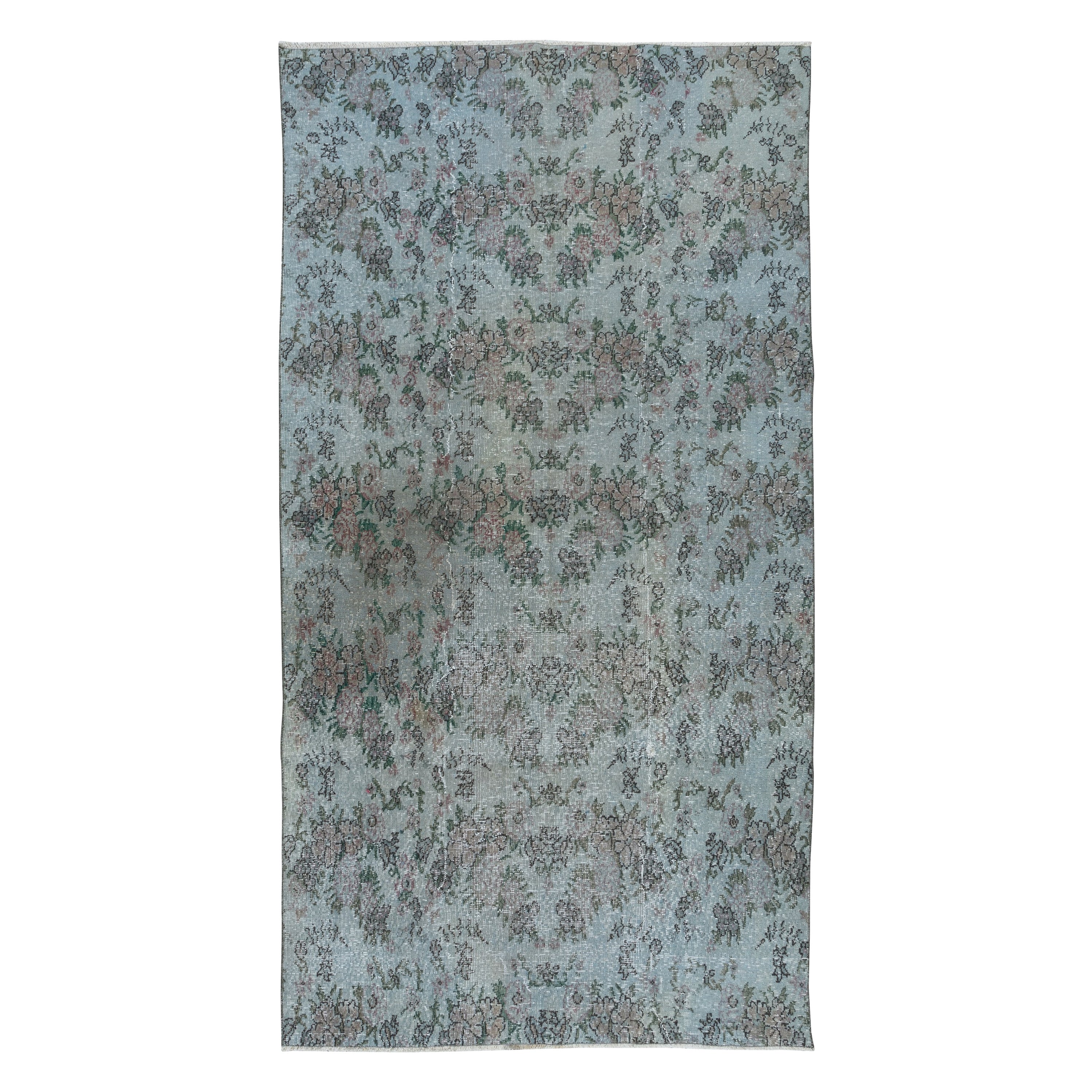 5.5x9.2 Ft Unique Handmade Rug in Sky Blue, Modern Turkish Sparta ...