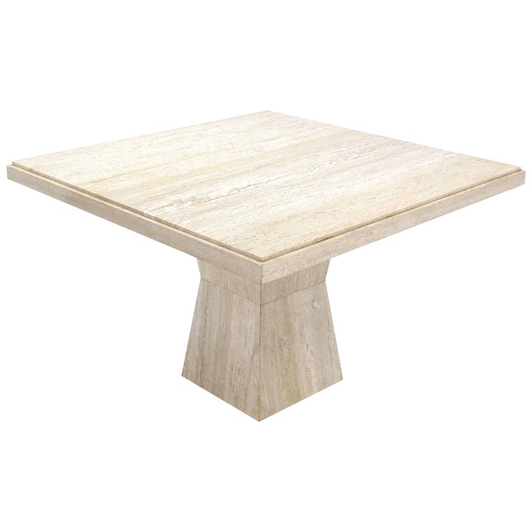 44 Inch Square Travertine Game Table on Double Tapered Base at 1stDibs ...