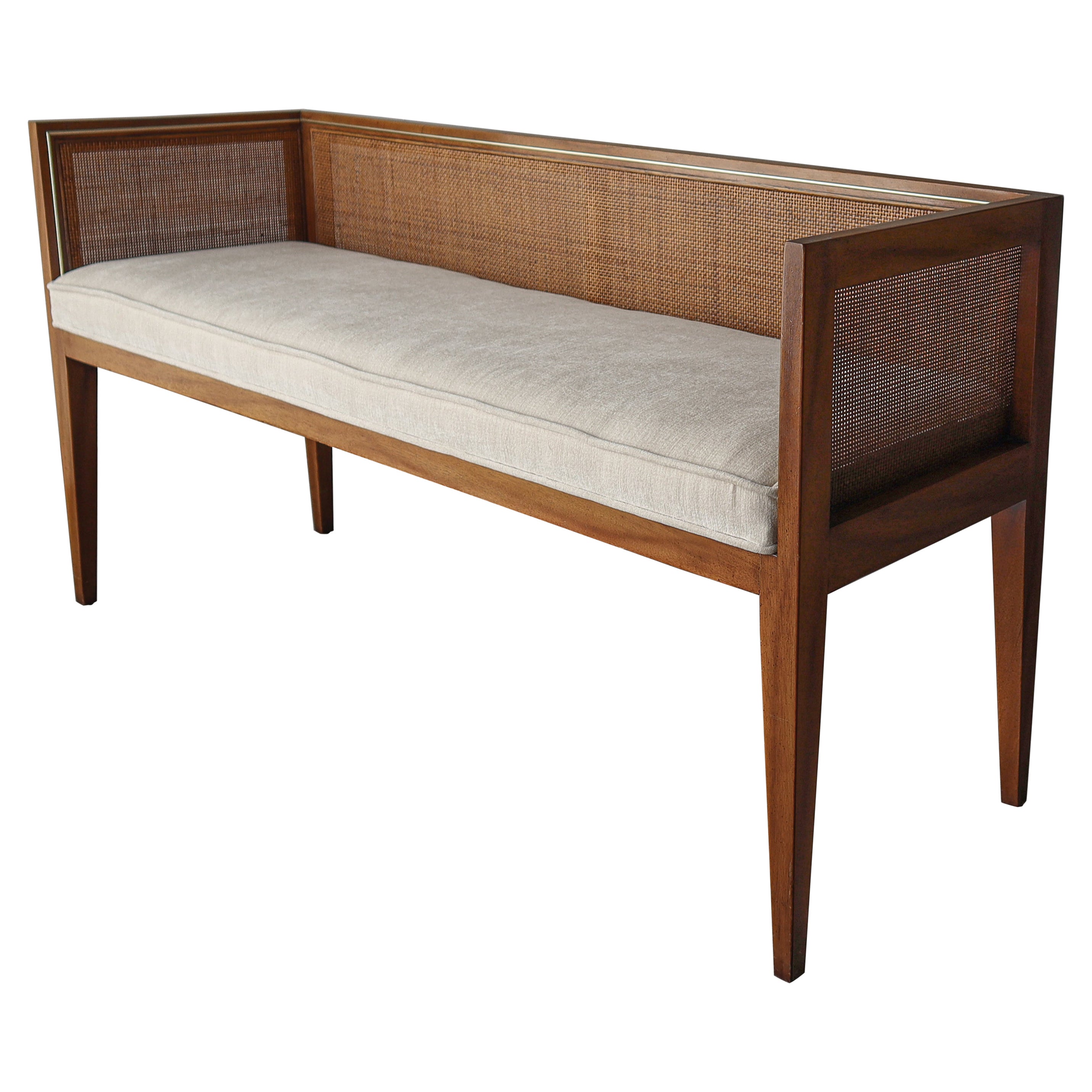 Vintage Iron and Wicker Nautilus Bench and Table For Sale at 1stDibs