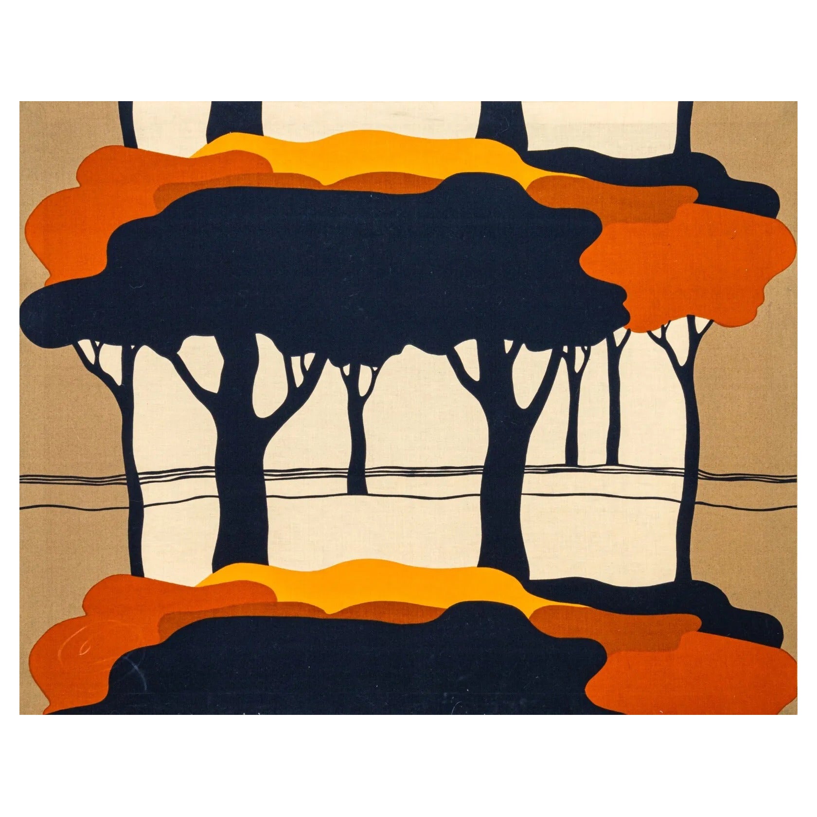 Marjatta Seppala Vintage Stretched Fabric Wall Hanging 55" x 43" For ...
