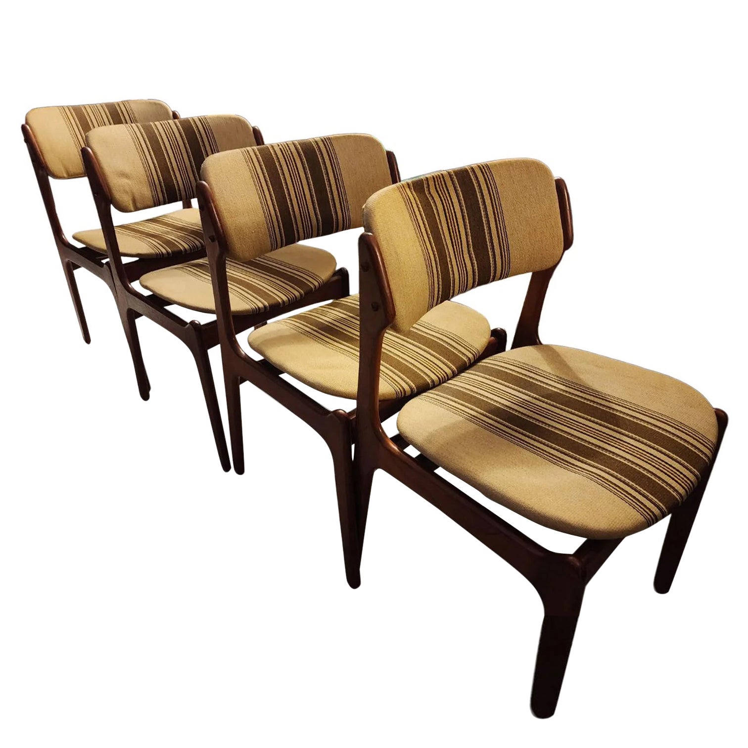 Set of four erik buch model 49 dining chairs in teak For Sale at 1stDibs