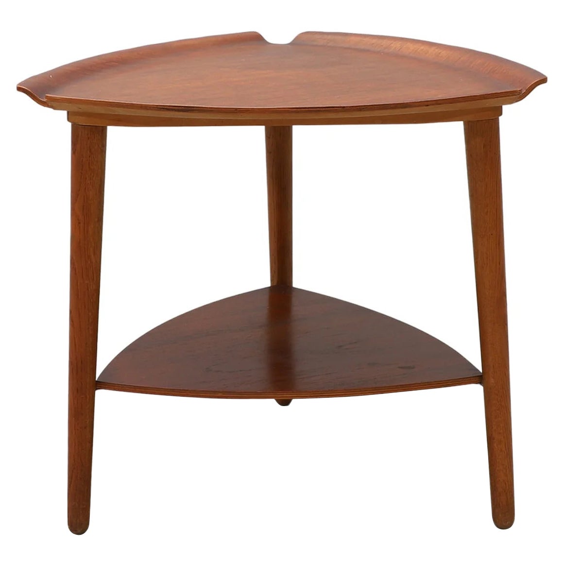 Danish modern guitar pick side table in teak For Sale at 1stDibs