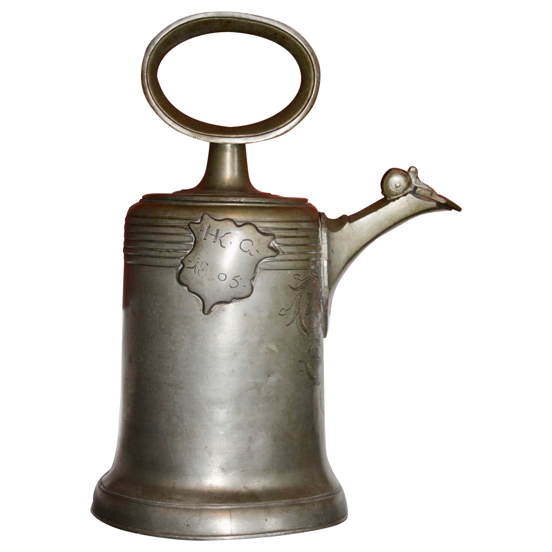 Swiss alp tin pot dated 1805 For Sale at 1stDibs