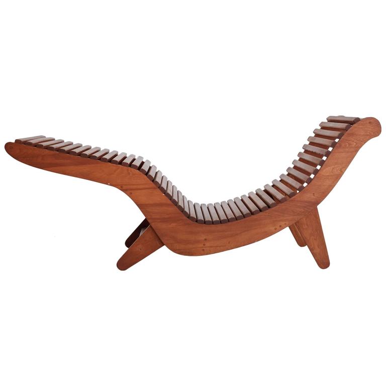Klaus Grabe Plywood 'C5' Chaise Longue with Slats, USA, 1950s For Sale ...