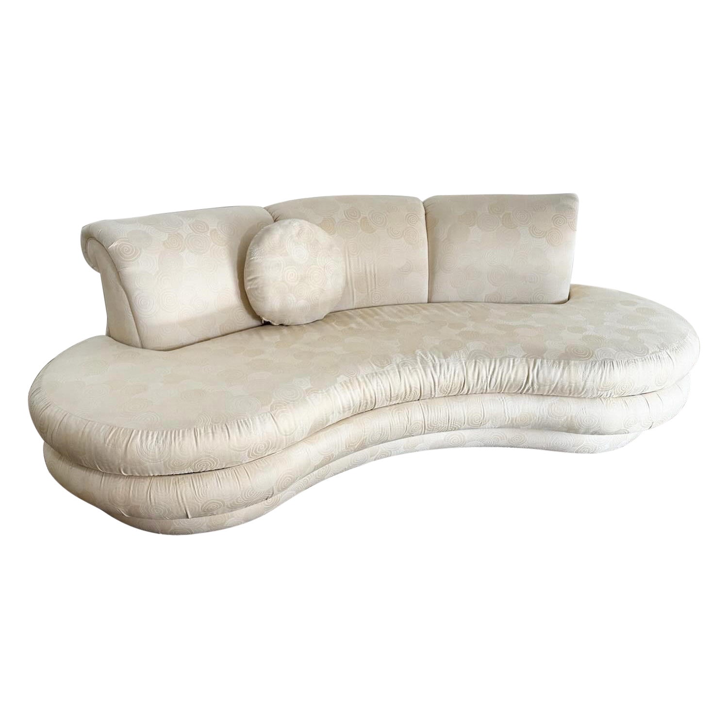 Postmodern Sculpted Off White Kidney Sofa For Sale at 1stDibs