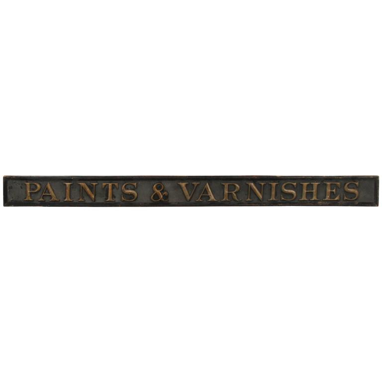 Late 19th Century General Store "Paints and Varnishes' Sign at 1stDibs