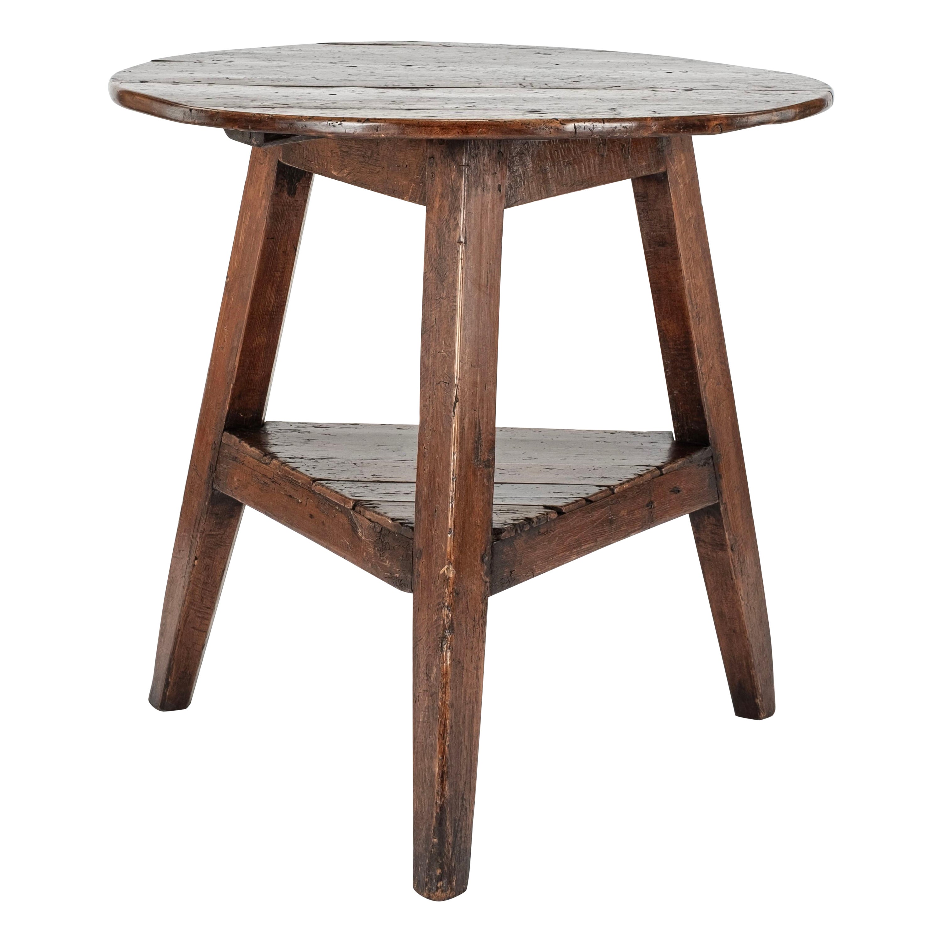 Early 19th Century English Oak Cricket Table For Sale at 1stDibs