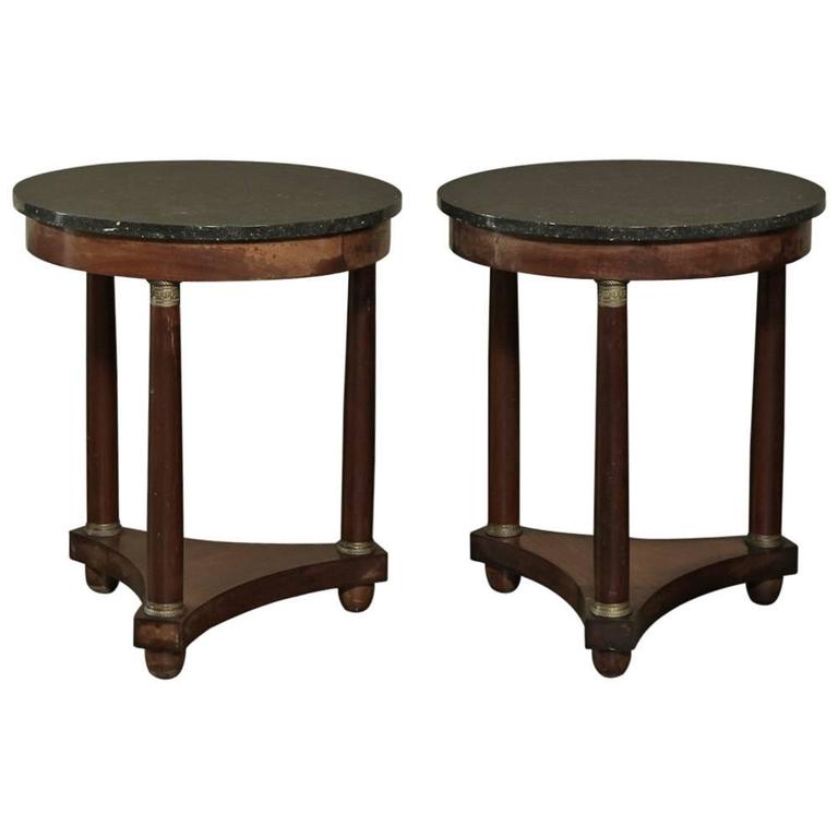 Pair of 19th Century Second Empire Marble-Top End Tables at 1stDibs