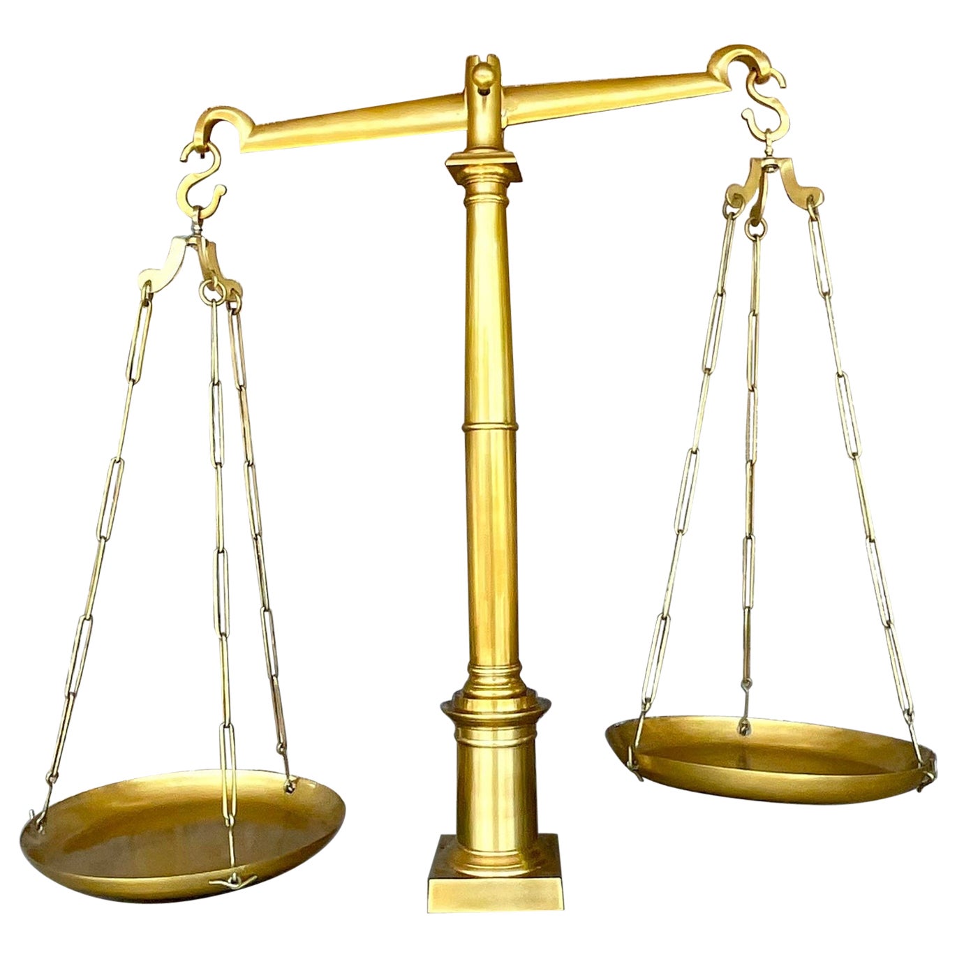 Vintage Boho Monumental Global Views Solid Brass Library Scales For ...