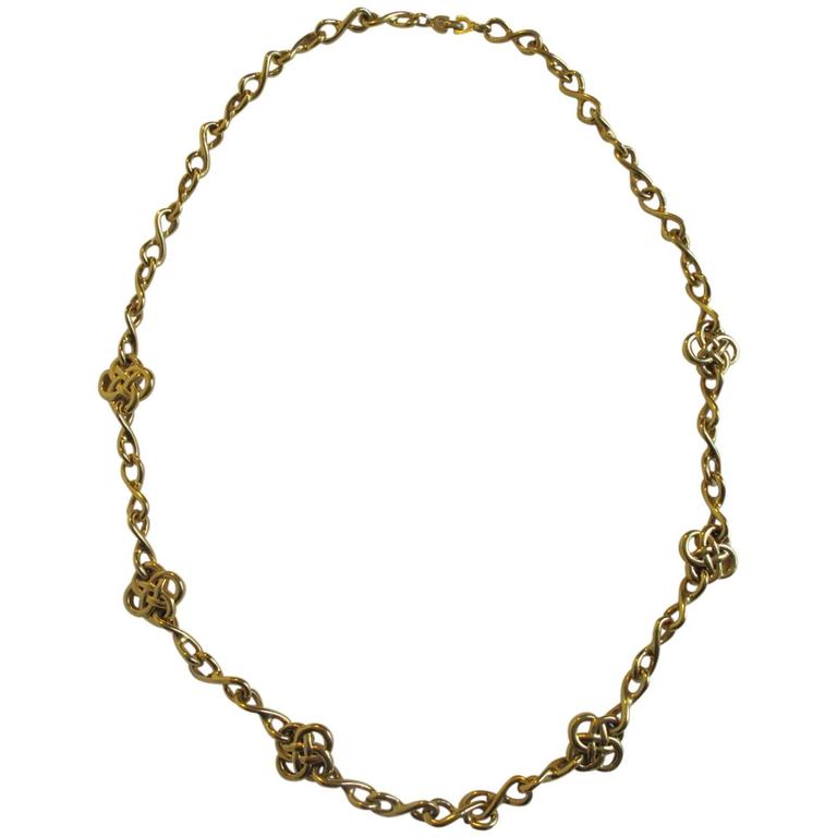Vintage Christian Dior Chain Necklace For Sale at 1stDibs