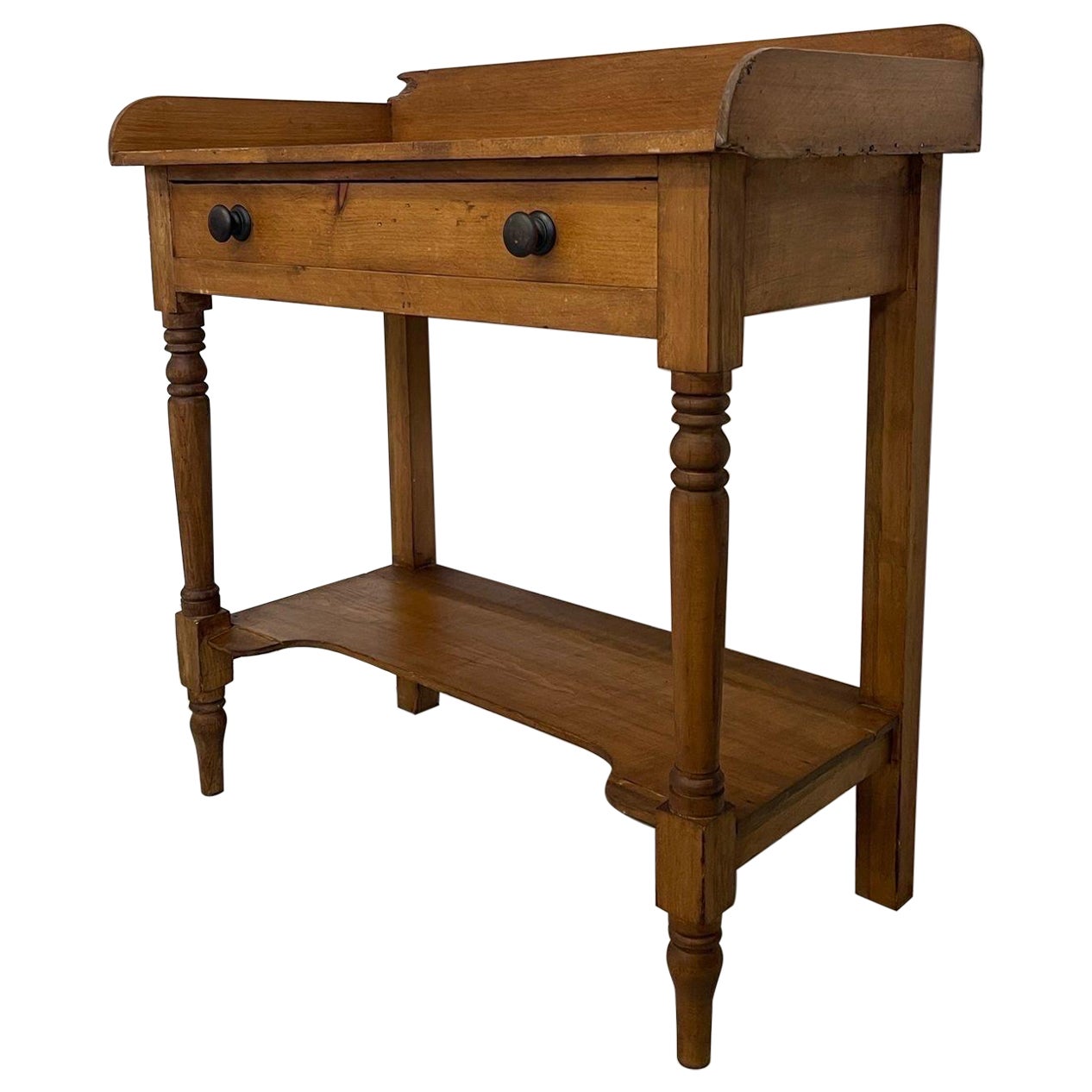 Vintage Early American Style Console Table Washstand For Sale at 1stDibs