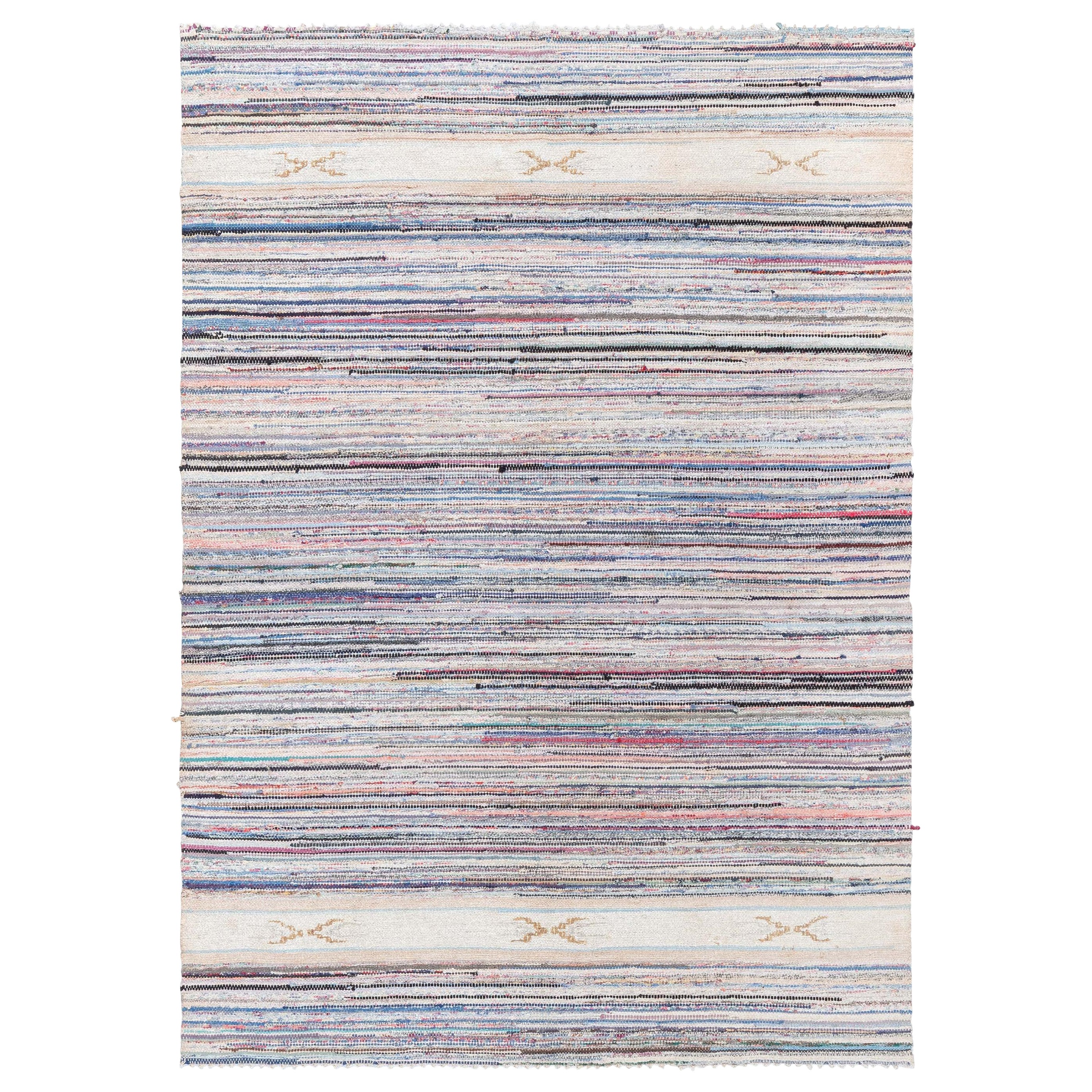 Vintage Swedish Flat Woven Rug For Sale at 1stDibs