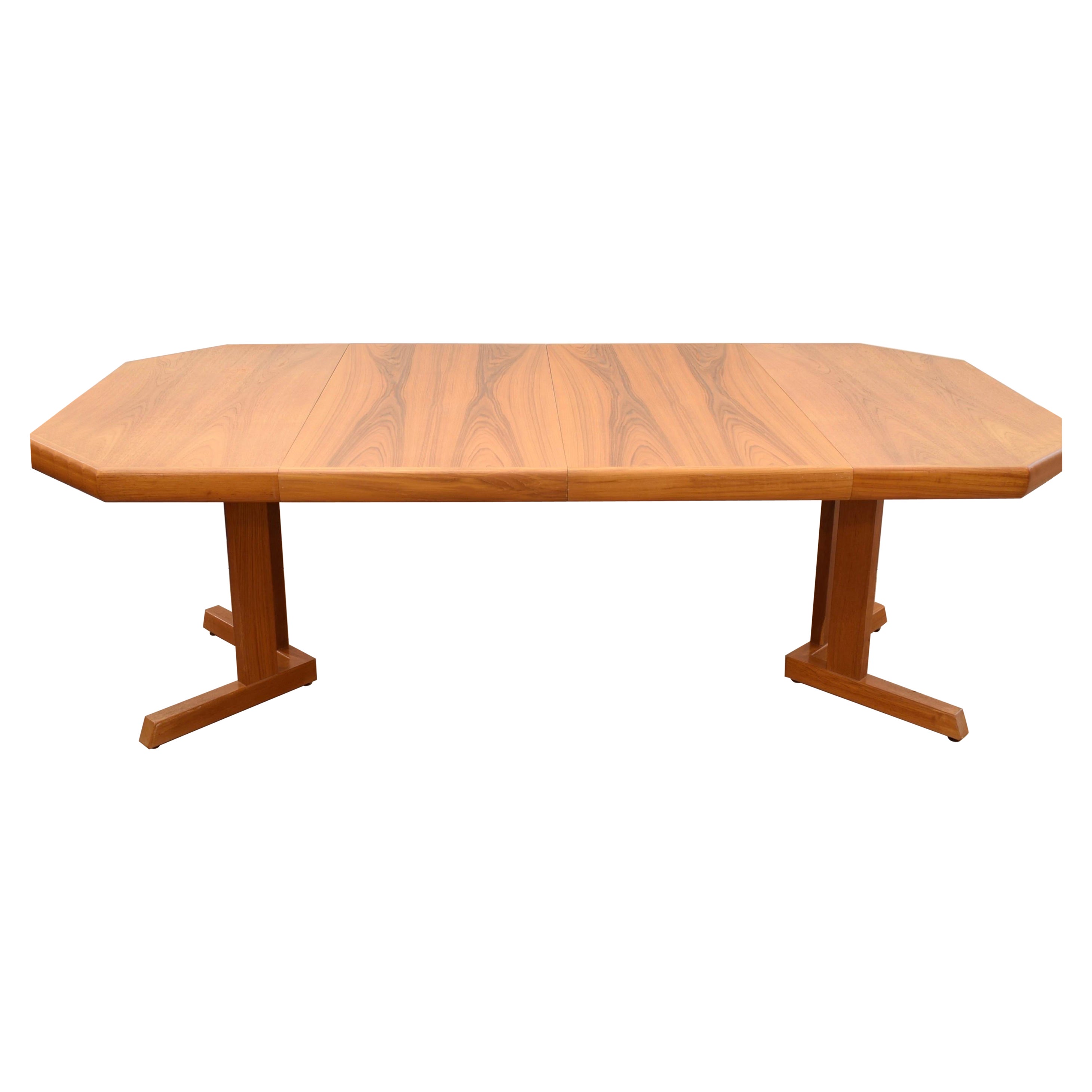 Large Mid Century Teak Dining Table For Sale at 1stDibs