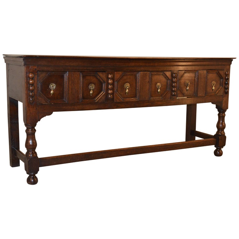 19th Century, English Oak Paneled Sideboard at 1stDibs