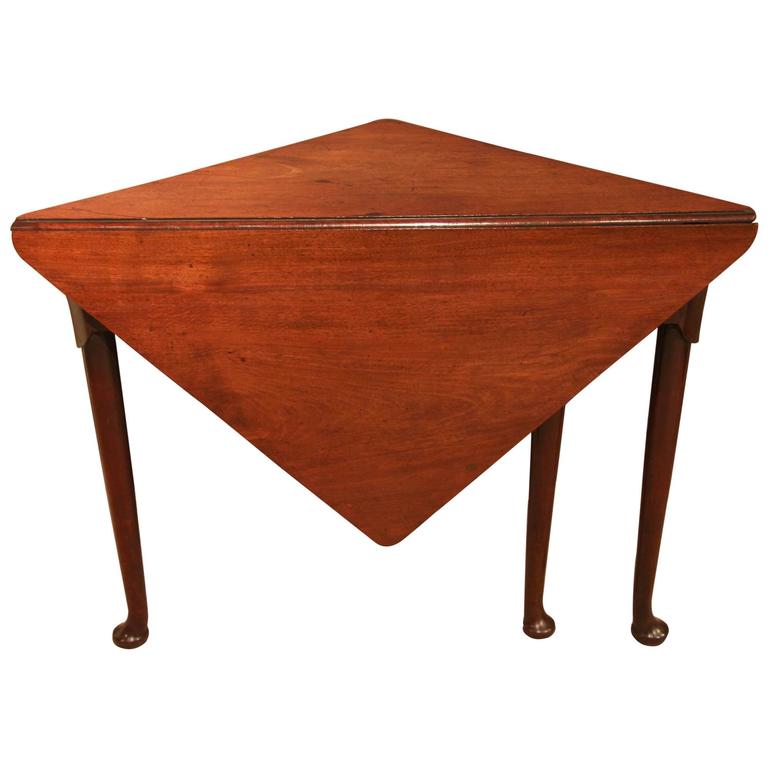 George II Mahogany Envelope or Corner Table, circa 1740 at 1stDibs