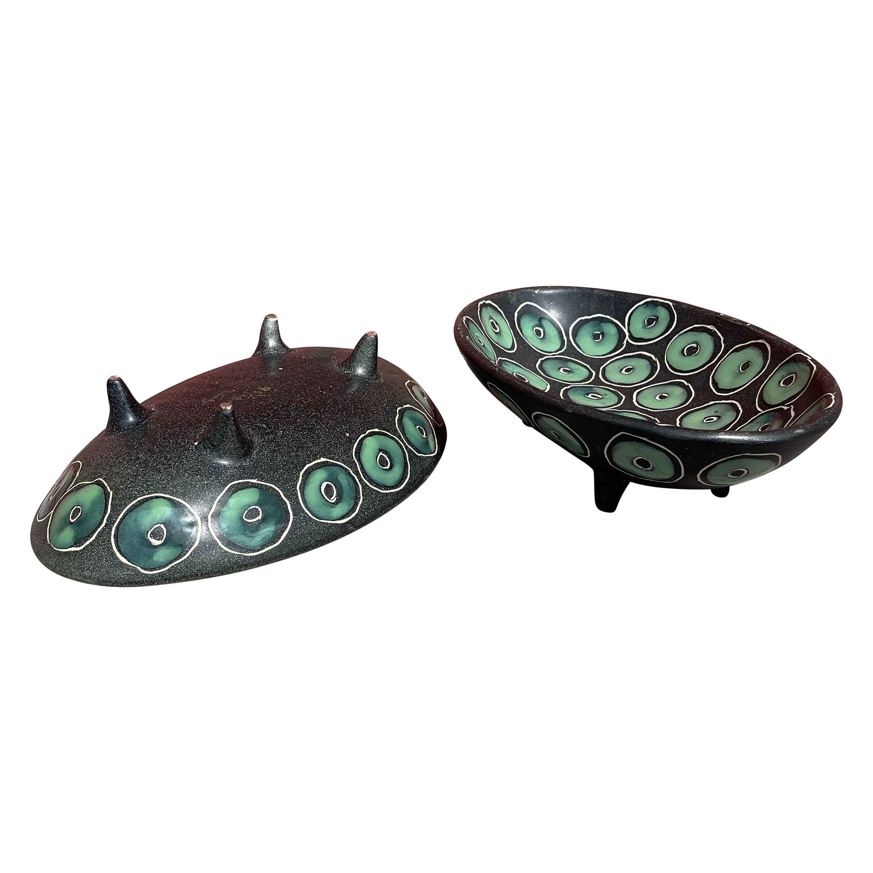 Ceramica Alfa Italian Ceramic Set of Nine Spices Mix, Futurist, 1950s ...