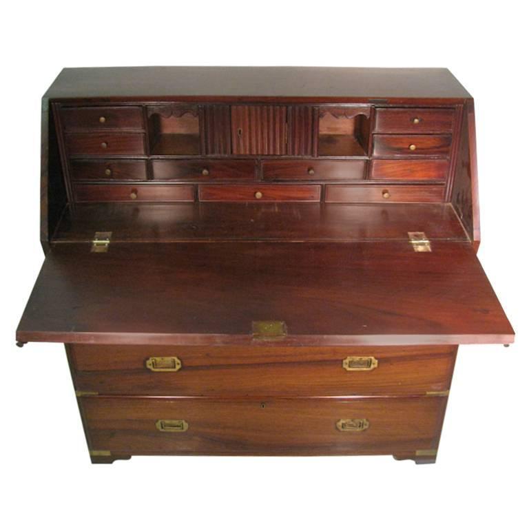 19th Century British Colonial Rosewood Campaign Desk at 1stDibs