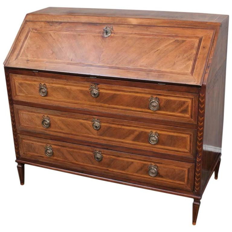 Striking Neoclassical Italian Slant Front Desk with Beautiful Ormolu ...