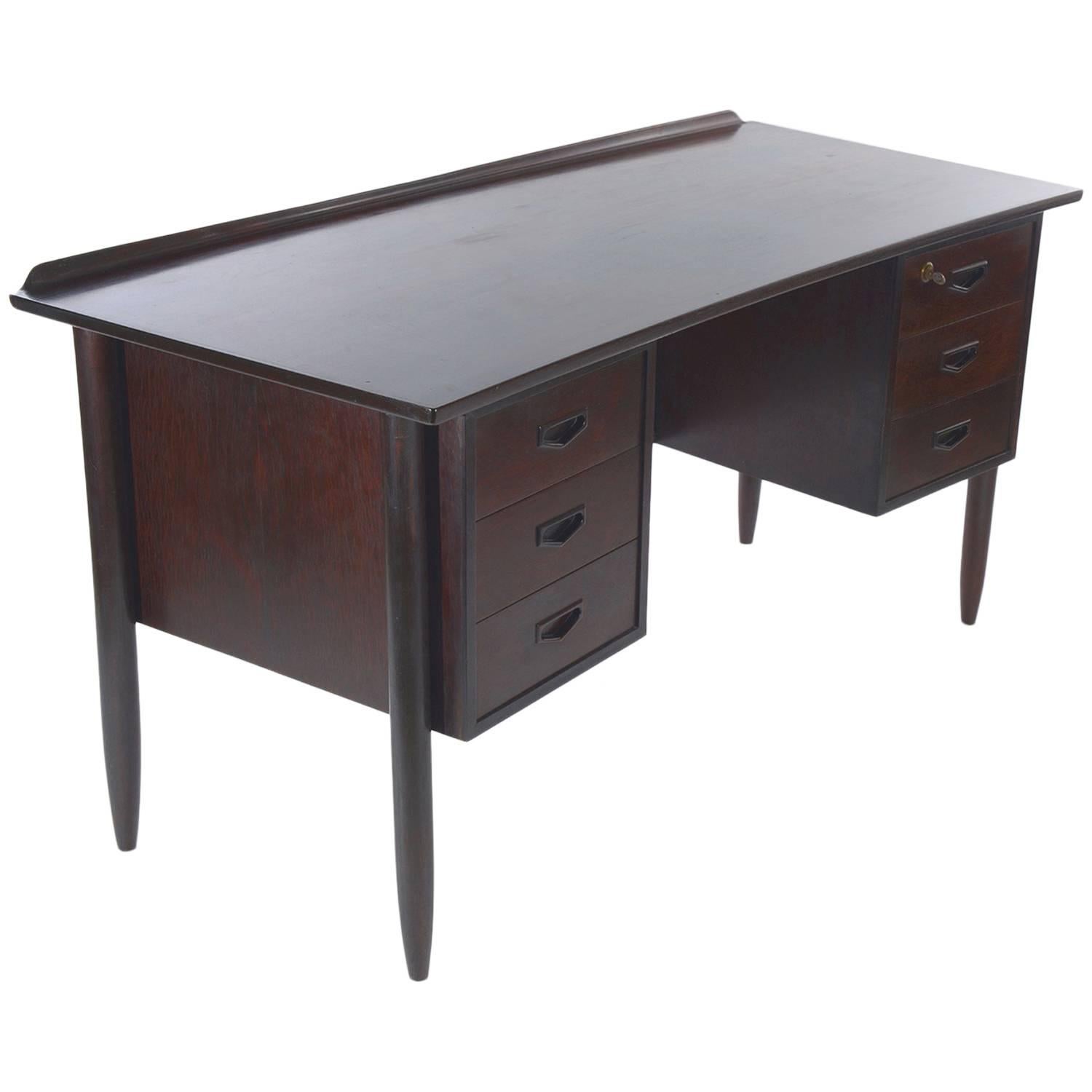 Modernica Case Study Wood and Fiberglass Desk 2 Drawer Modern at 1stDibs