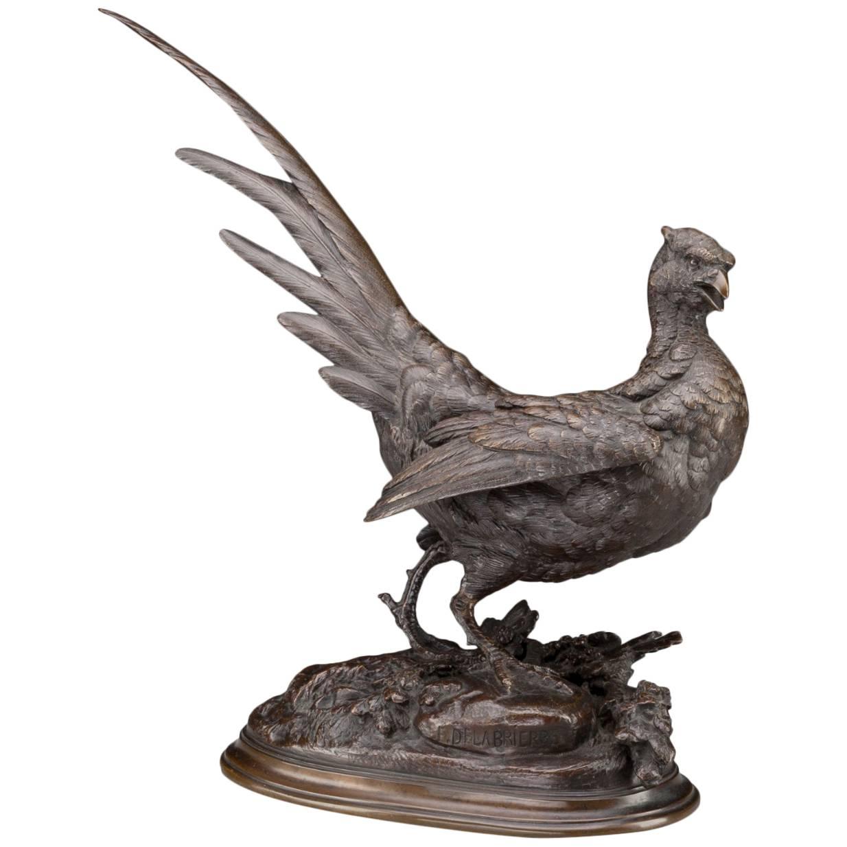 Paul Edouard Delabrierre 19th Century French Bronze of a Startled ...