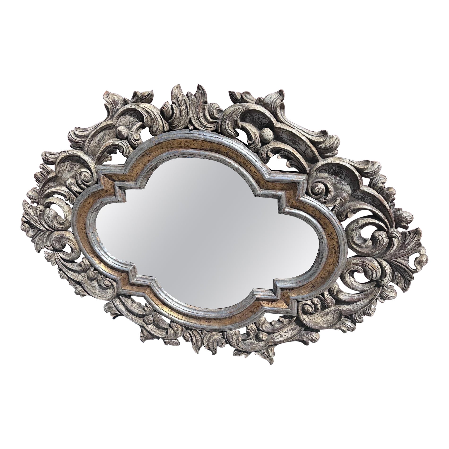 Vintage French Style Ornate Carved Wall Mirror by John Richard For Sale ...