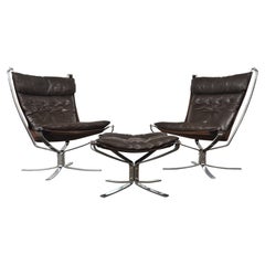 Pair of Swedish Modern Highback 'Monk' Lounge Chairs by Stockmann Oy at ...