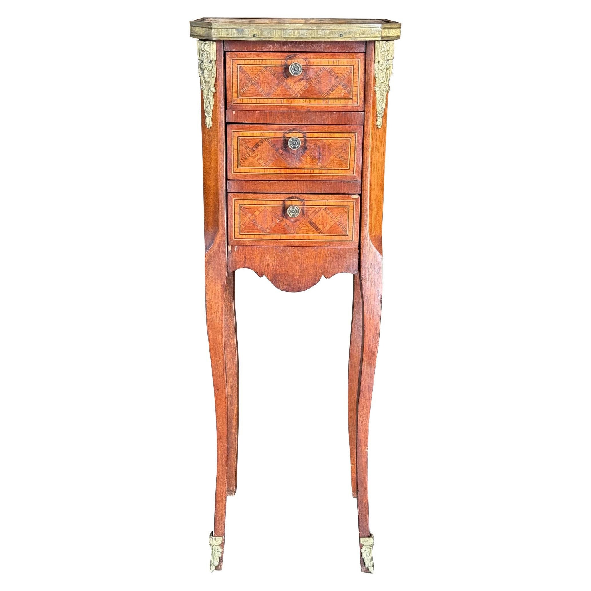 19th Century Small French Side Table With Bronze Detail For Sale at 1stDibs