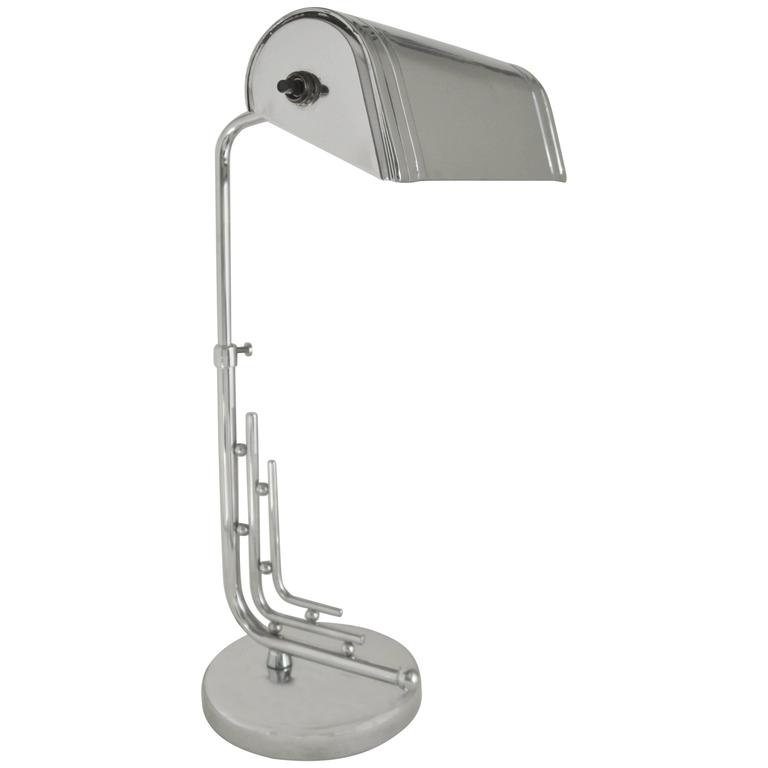 American Art Deco Revival Chrome Fully Adjustable Rod and Ball Desk ...