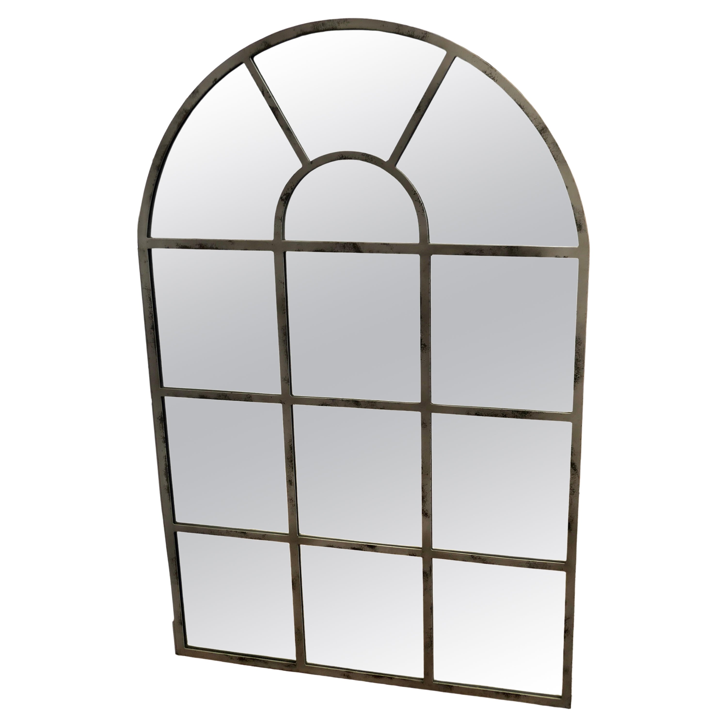 Large Industrial Style French Window Mirror For Sale at 1stDibs