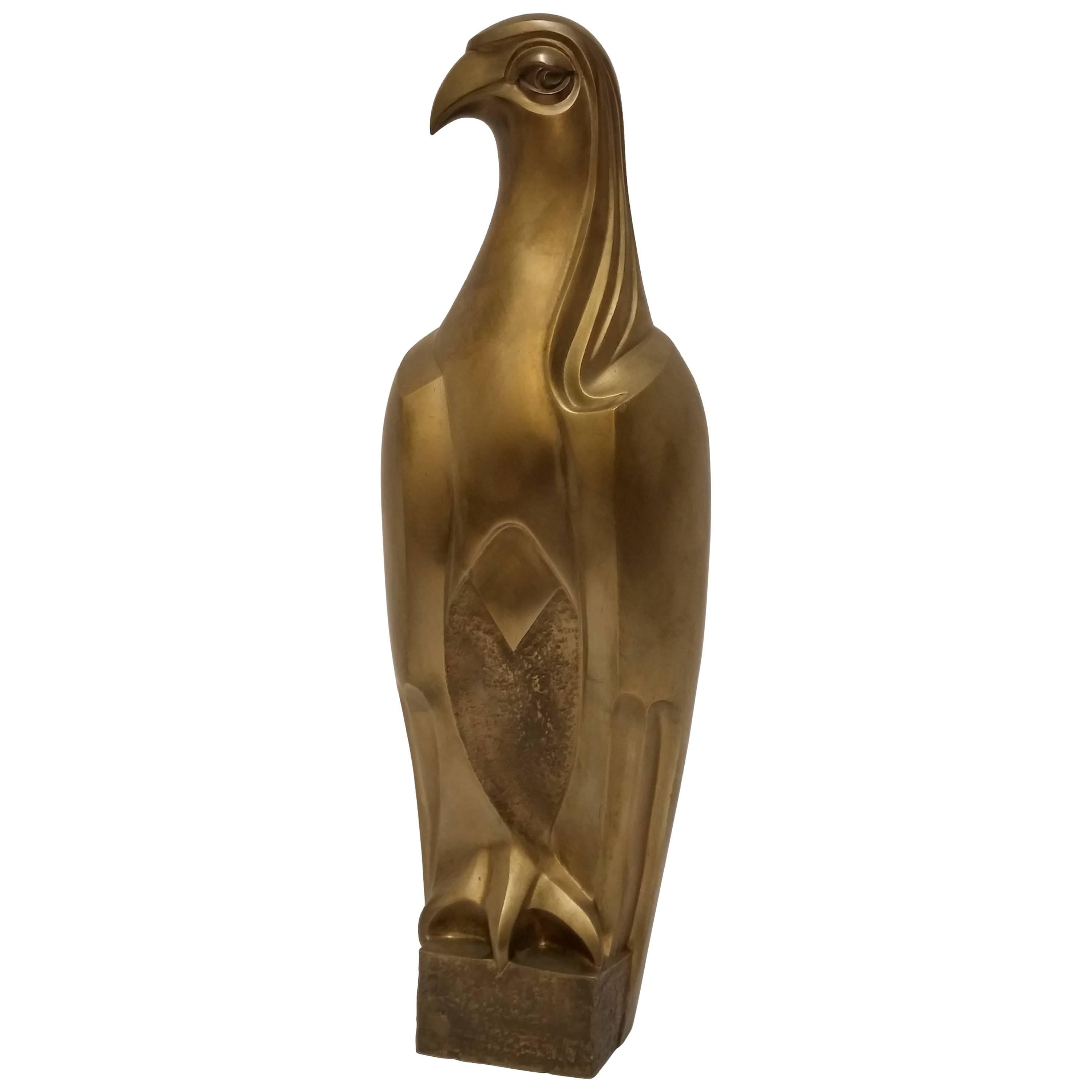 French Art Deco Bronze Falcon Sculpture For Sale at 1stdibs