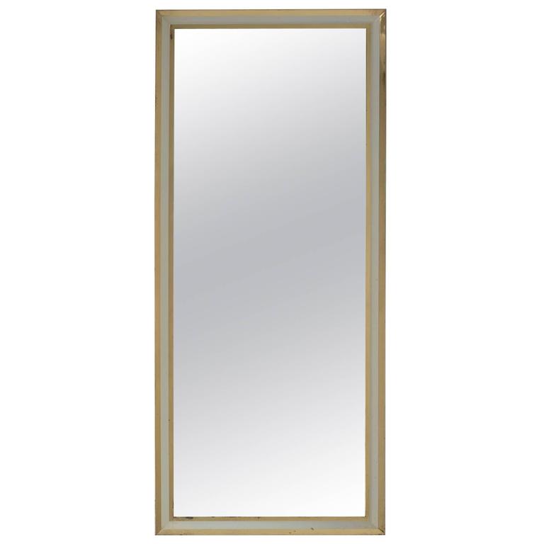 Large Rectangular Brass Wall Mirror, Italy, 1950s For Sale at 1stdibs