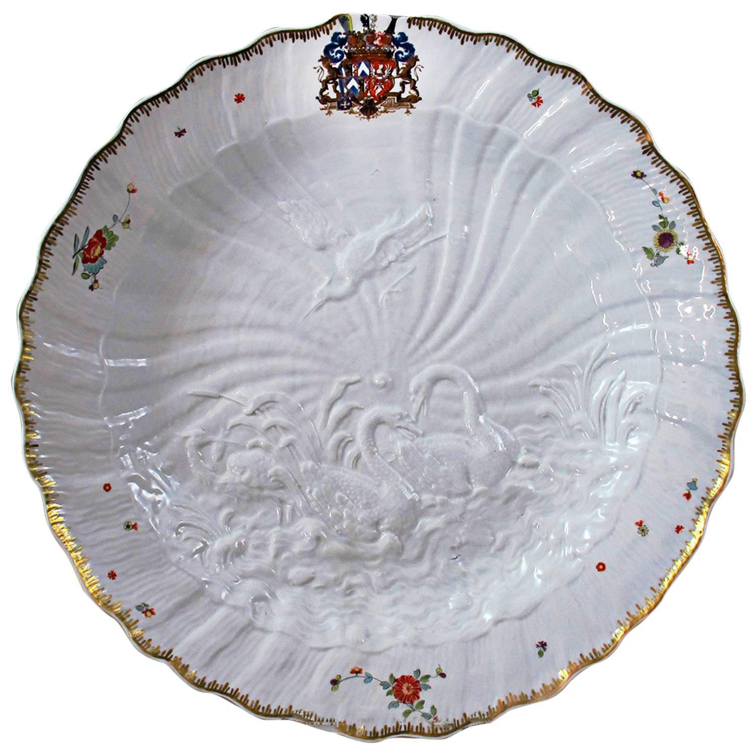 Large Meissen Dish from the Swan Service, 1739-1740 at 1stDibs