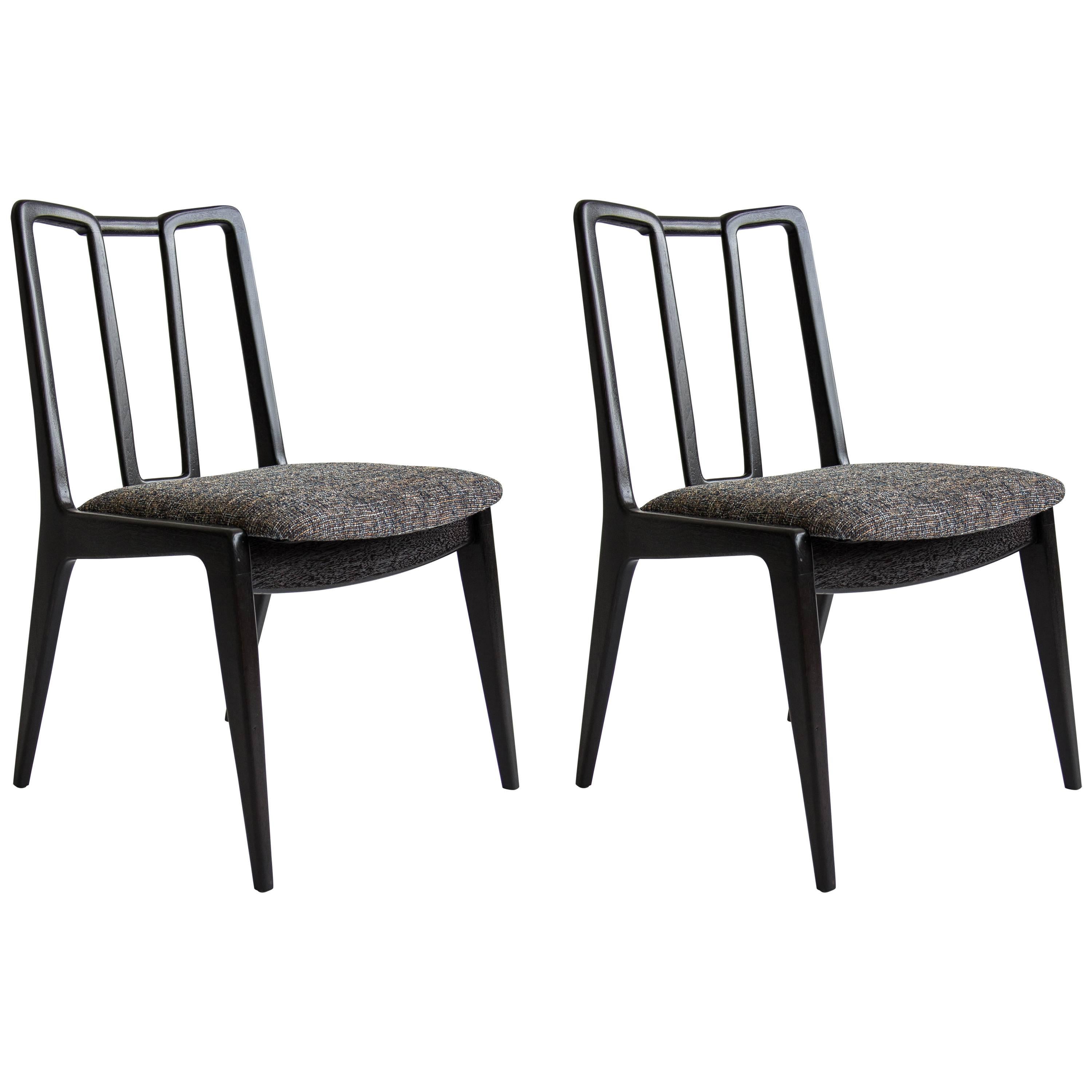 Set of Four Ebonized John Stuart Dining Chairs For Sale at 1stDibs