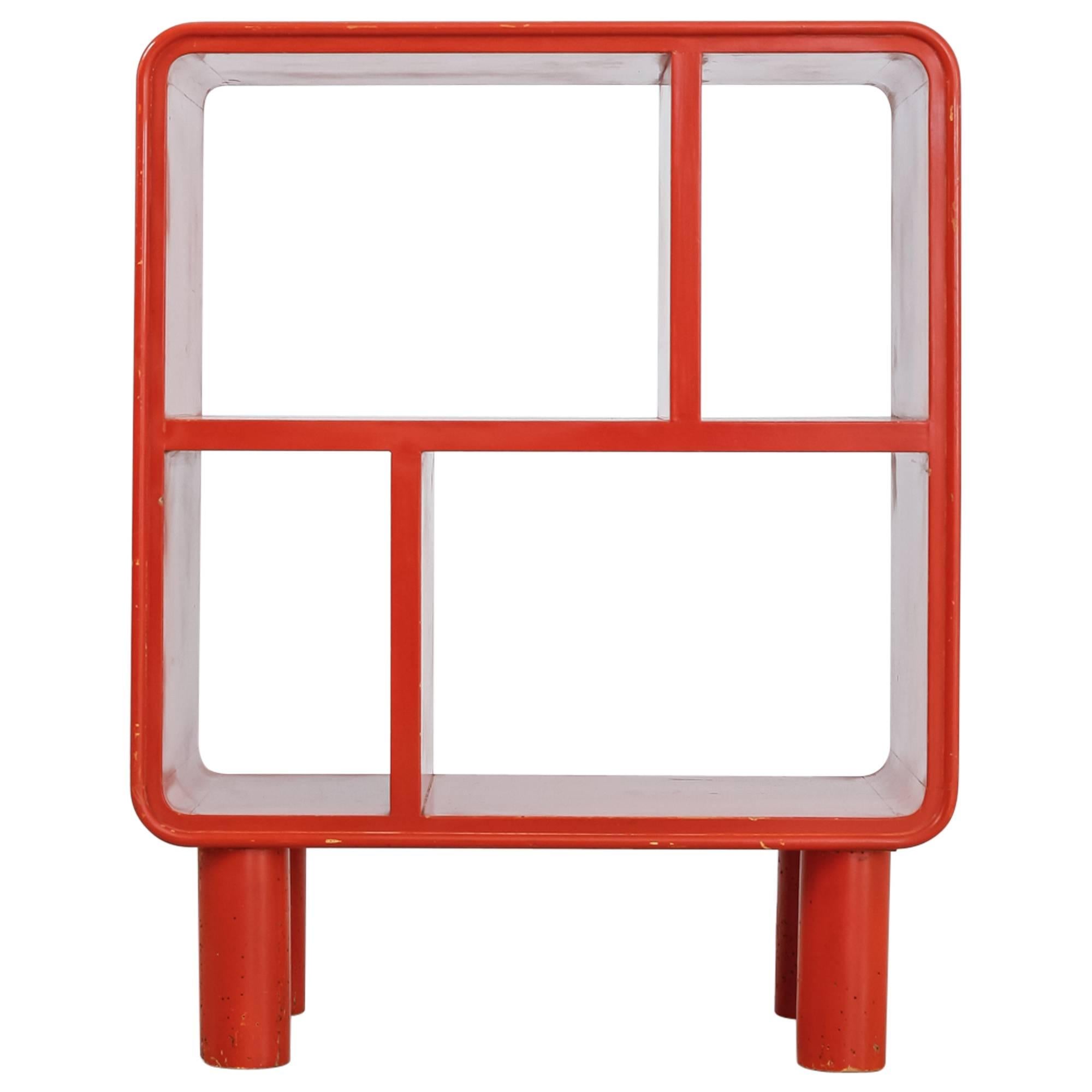 Small Art Deco Red Shelving Unit, Sweden, 1930s For Sale at 1stDibs