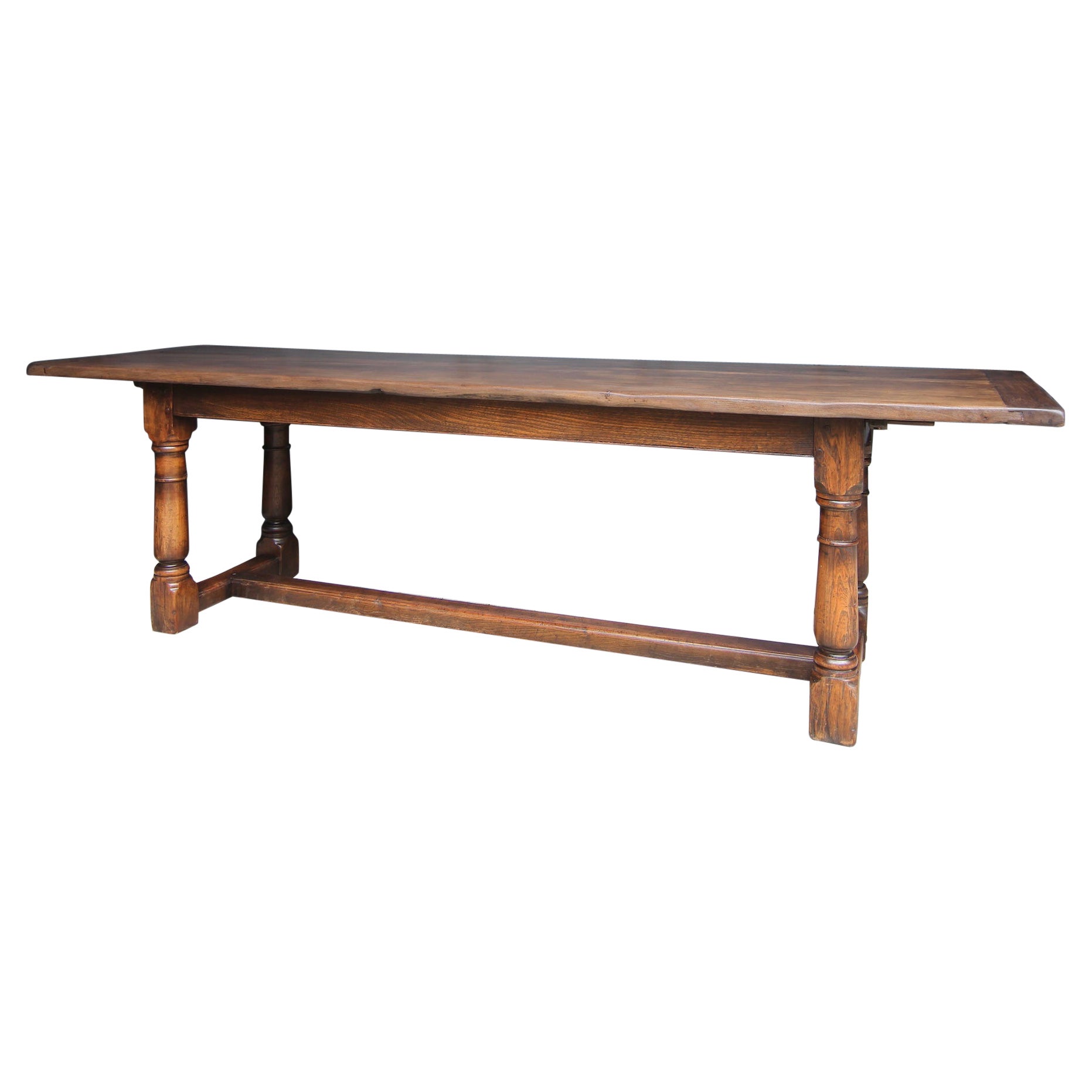 Large 20th Century Oak Farm Dining Table For Sale at 1stDibs